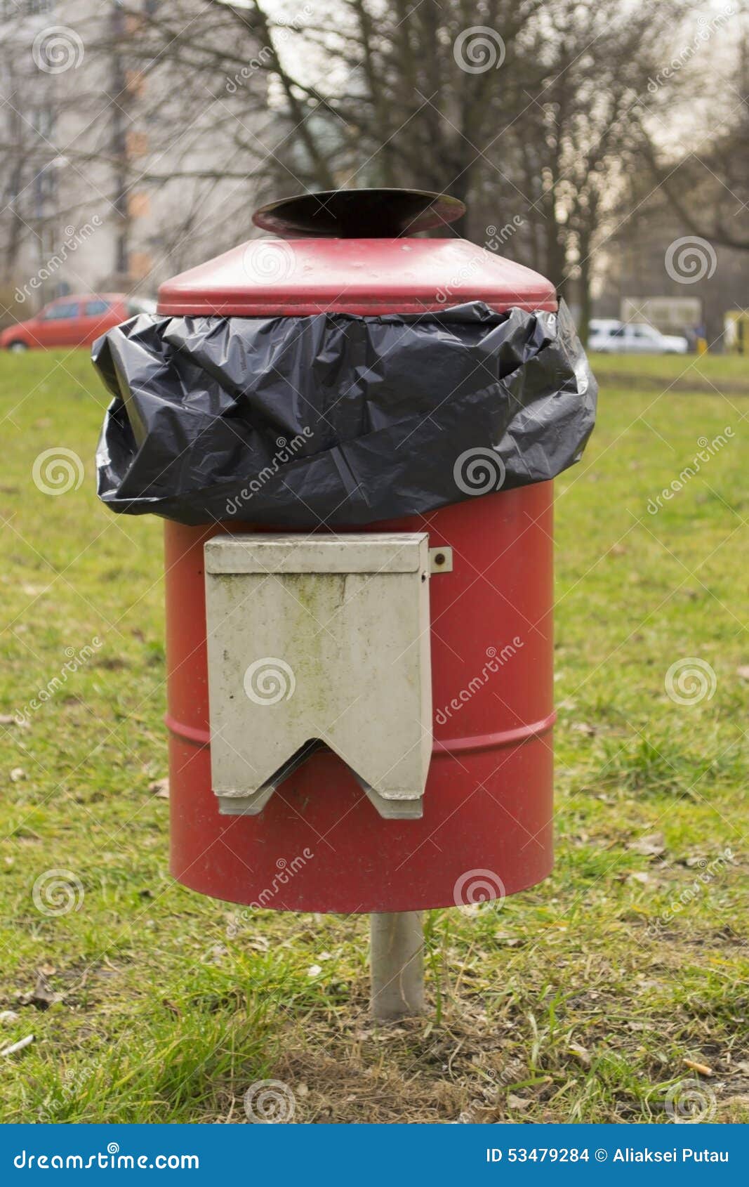 Red garbage bin stock photo. Image of trash, rubbish - 53479284
