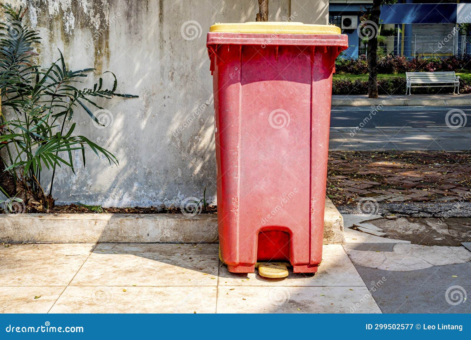 Red garbage bins stock image. Image of metal, ecological - 299502577