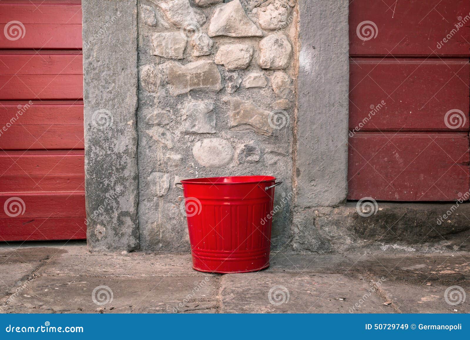 Red garbage can stock image. Image of trash, aluminum - 50729749