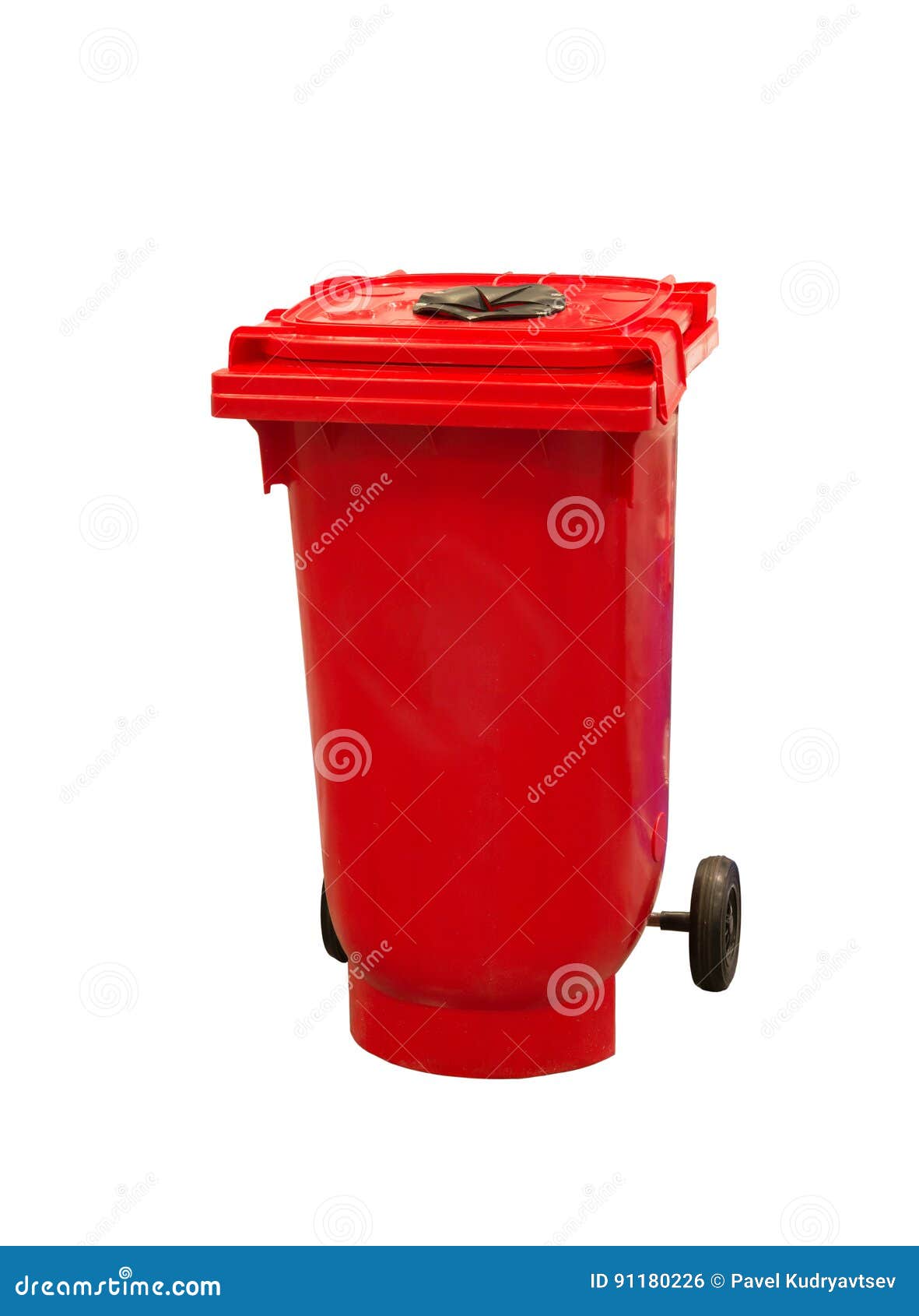 Red Garbage Trash Bin Isolated on White Stock Photo - Image of ...