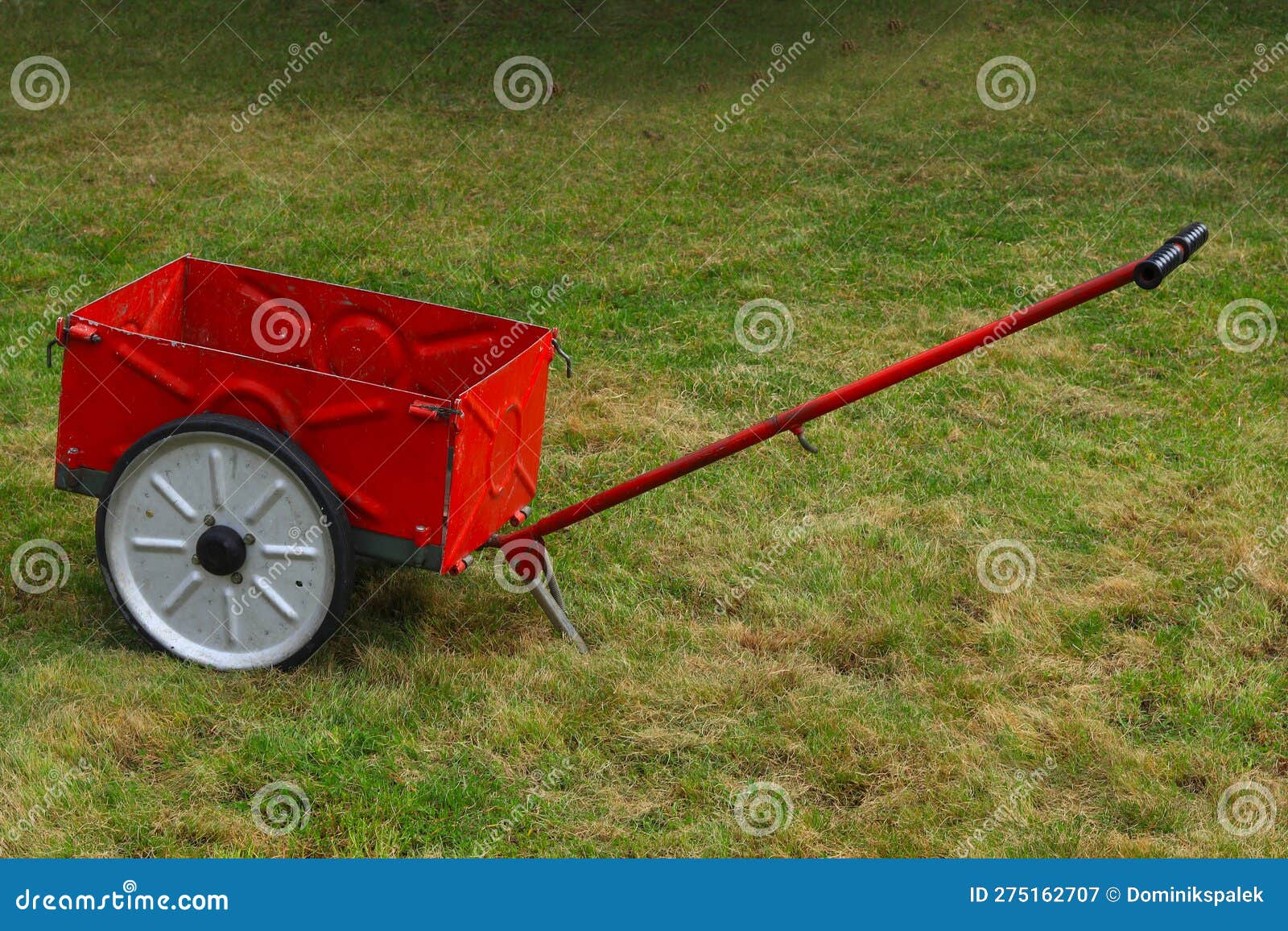 Red Garden Cart on One Wheel Stock Image - Image of cleaning, manual ...