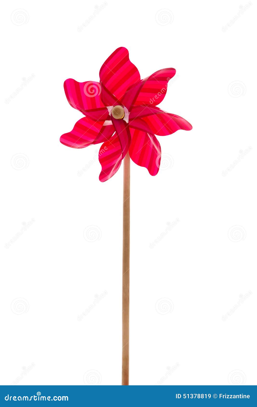 Red Garden Windmill Isolated Over White Background. Stock Image - Image ...
