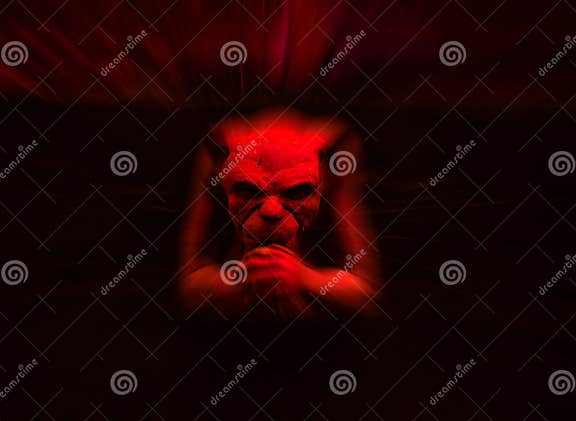 Red gargoyle stock image. Image of mythological, evil - 5619417
