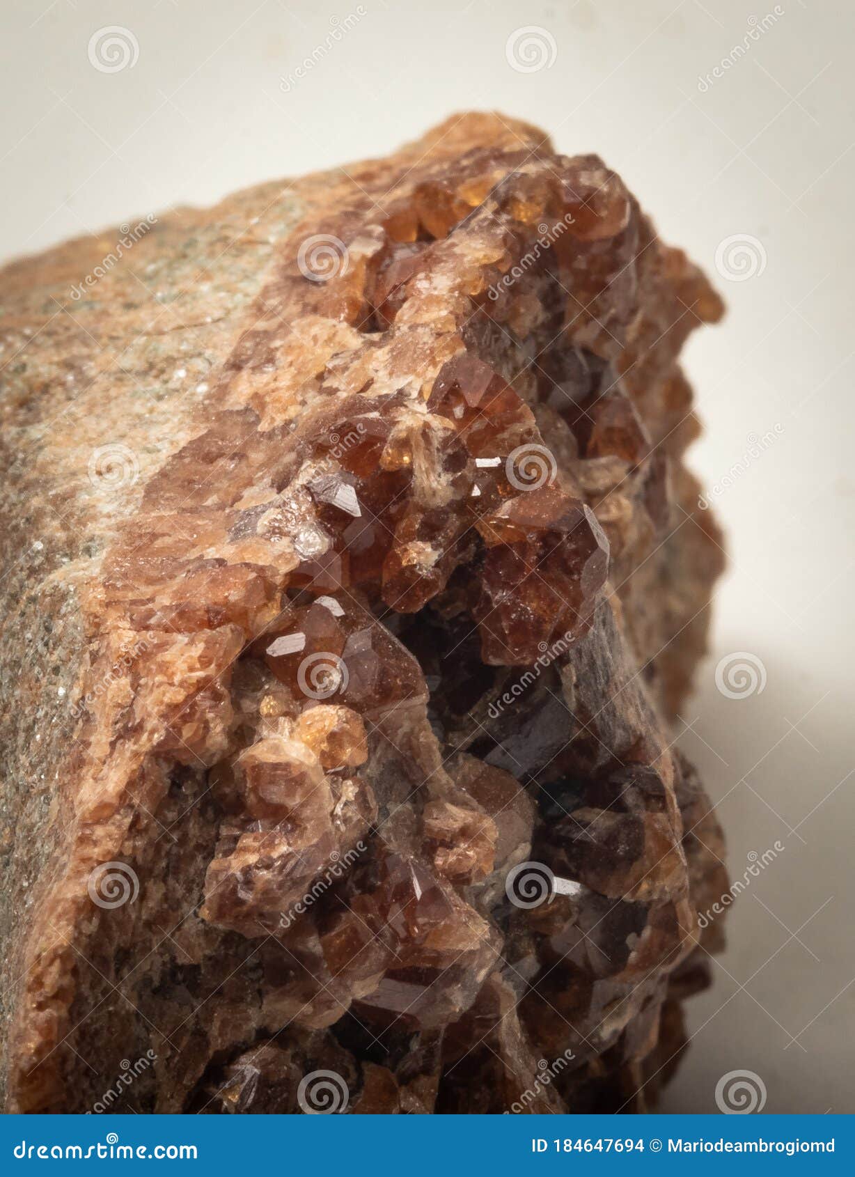 Red Garnet Crystals on Matrix Stock Photo - Image of precious, geology ...