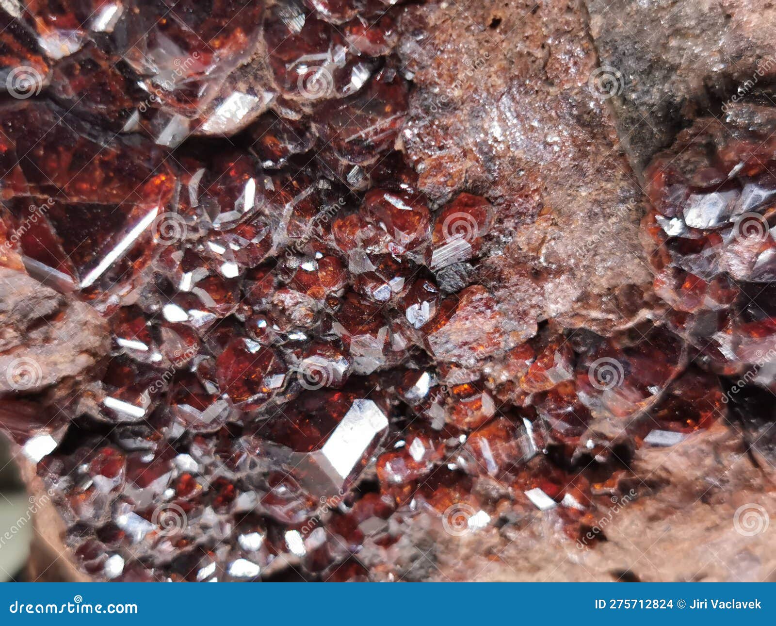 Red garnet mineral texture stock photo. Image of stone - 275712824