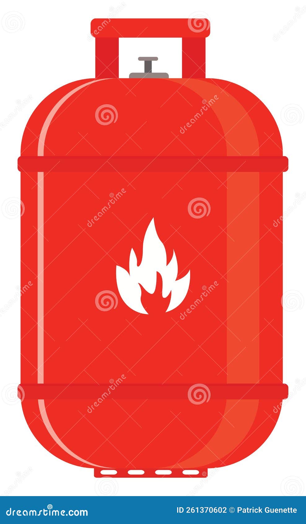 Red gas cylinder, icon stock vector. Illustration of metal - 261370602