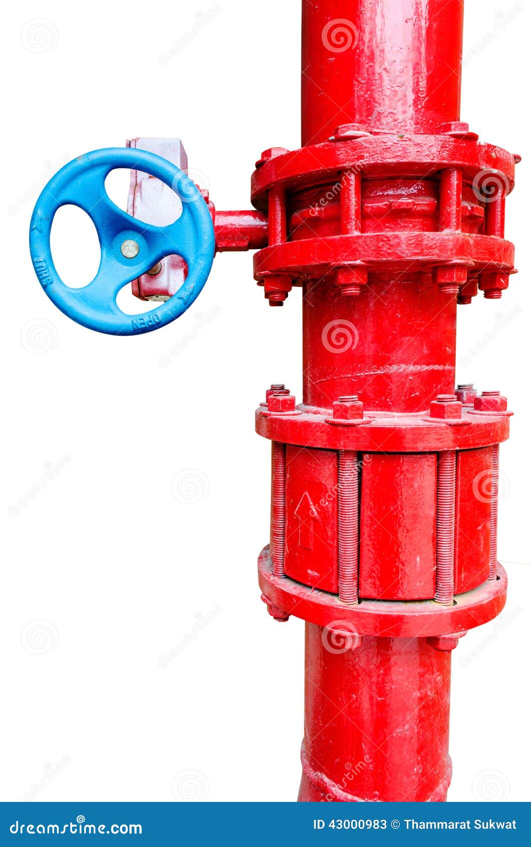 Red Gas Pipe with Blue Valve Stock Image - Image of angle, repair: 43000983