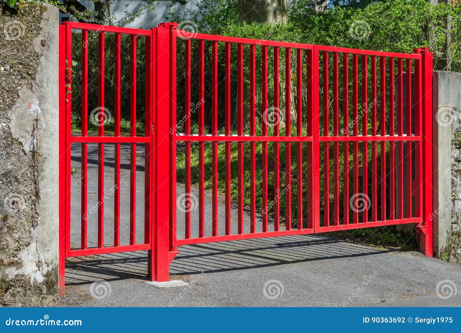 Red Gate at the Entrance To the House Stock Photo - Image of geometric ...