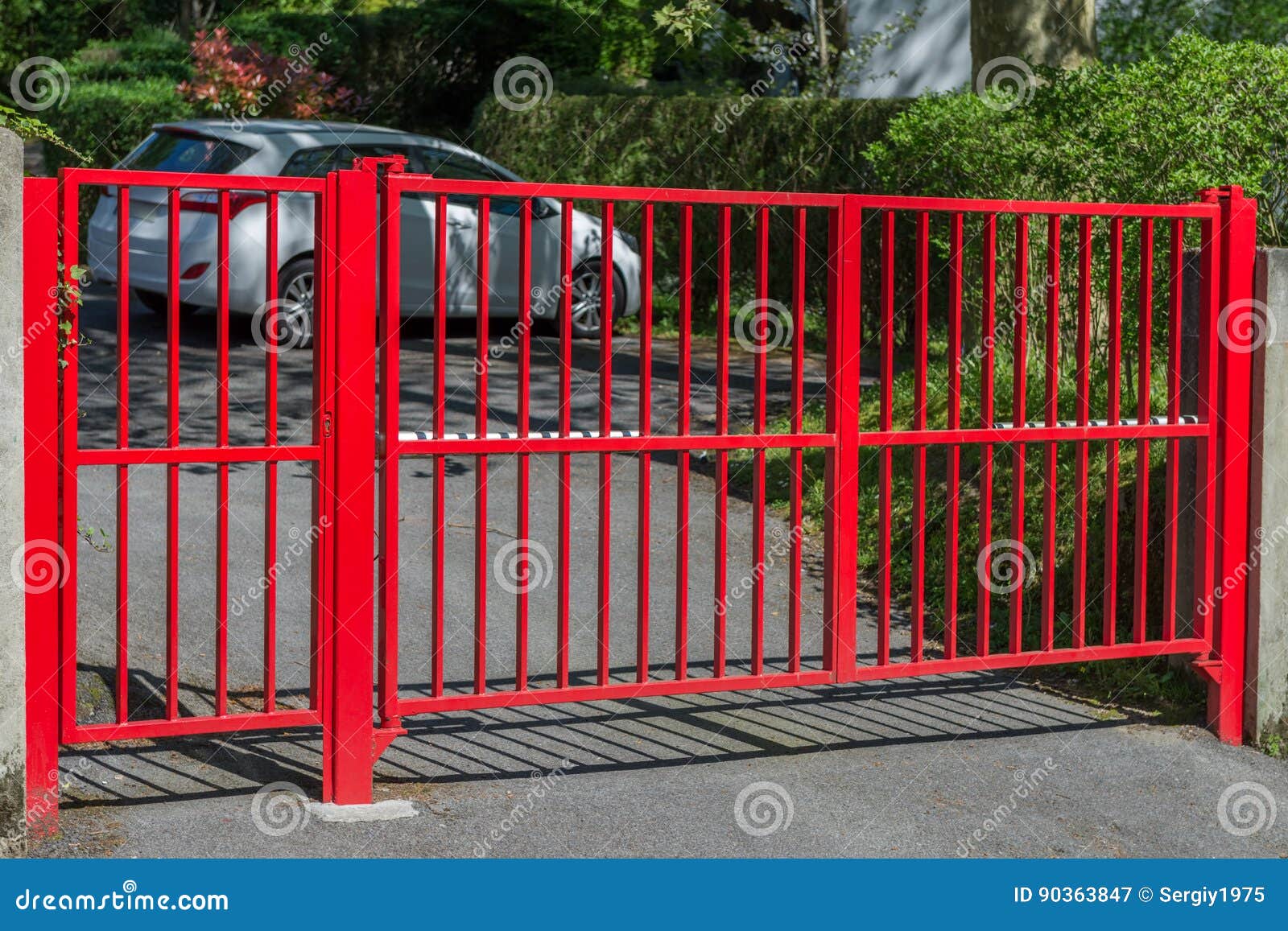 Red Gate at the Entrance To the House Stock Image - Image of entrance ...