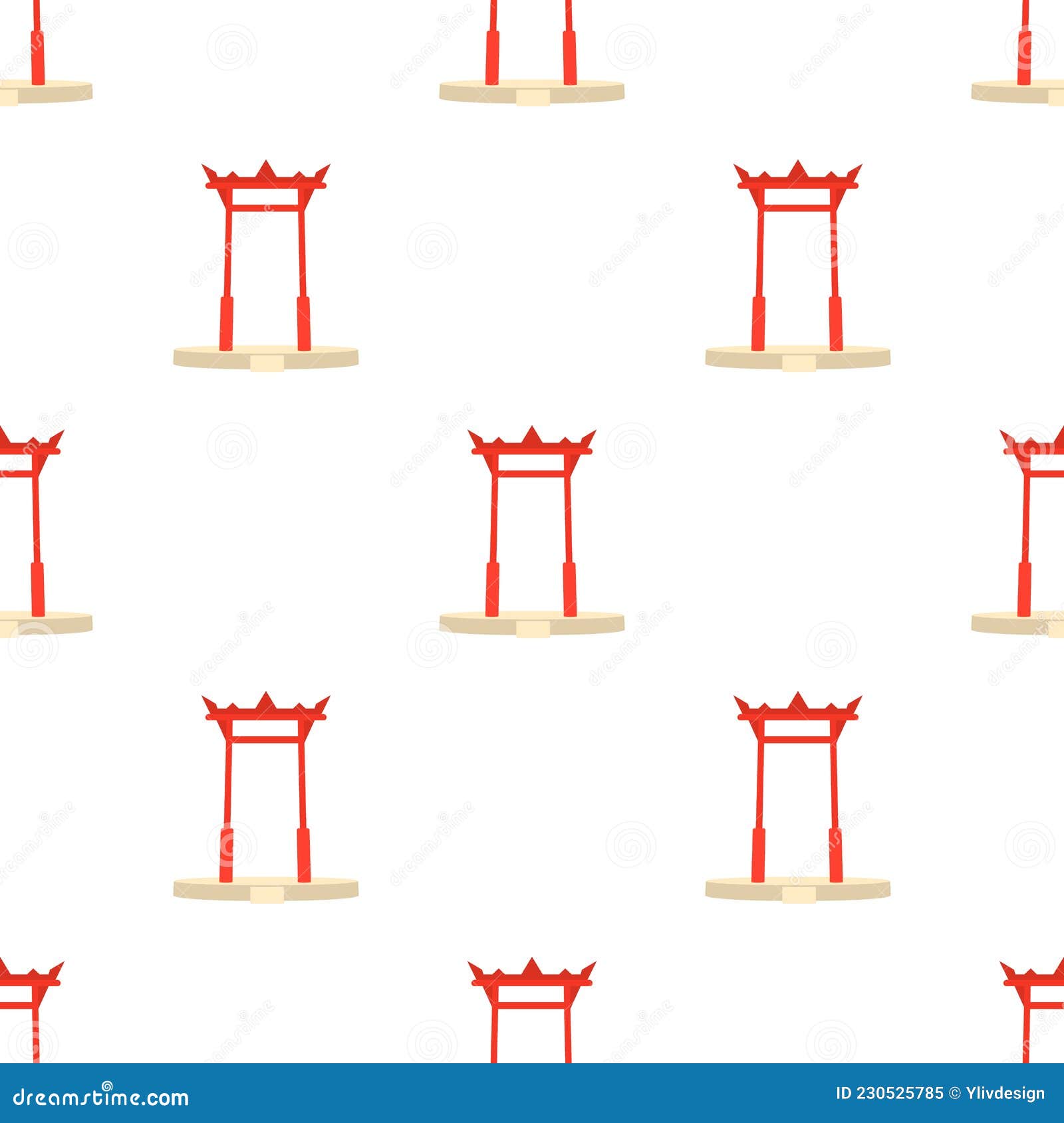 Red Gate Pattern Seamless Vector Stock Vector - Illustration of island ...