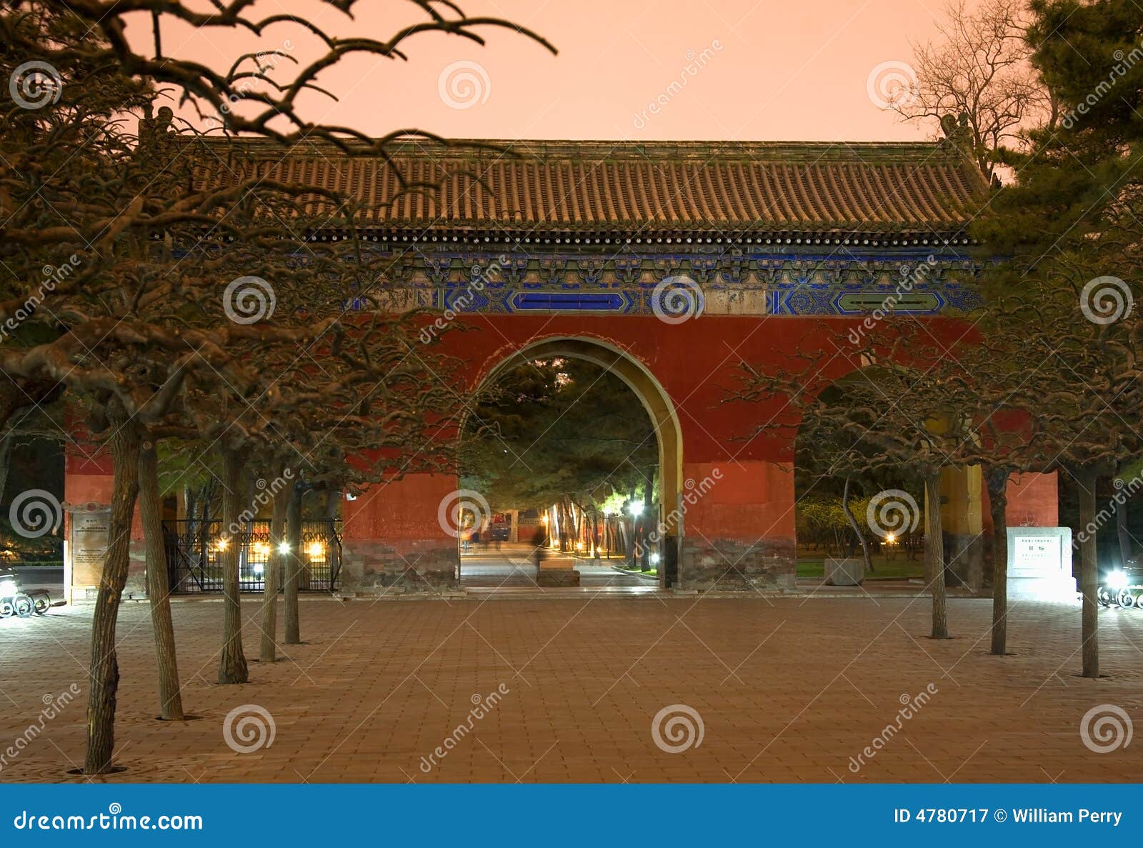 Red Gate Temple of Sun Park Beijing, China Stock Image - Image of ...