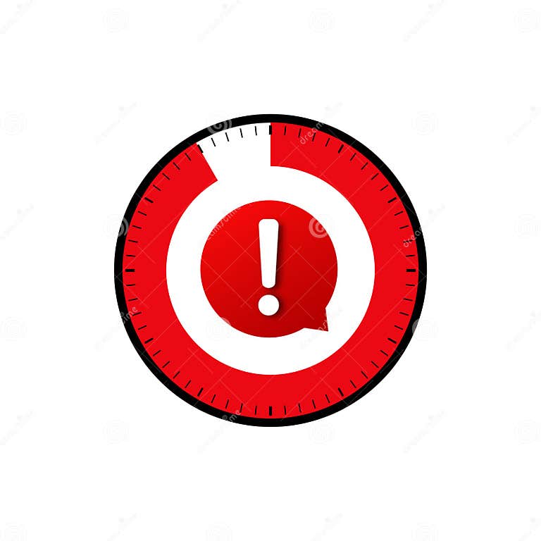 Red Gauge with Scale and Exclamation Point Stock Vector - Illustration ...