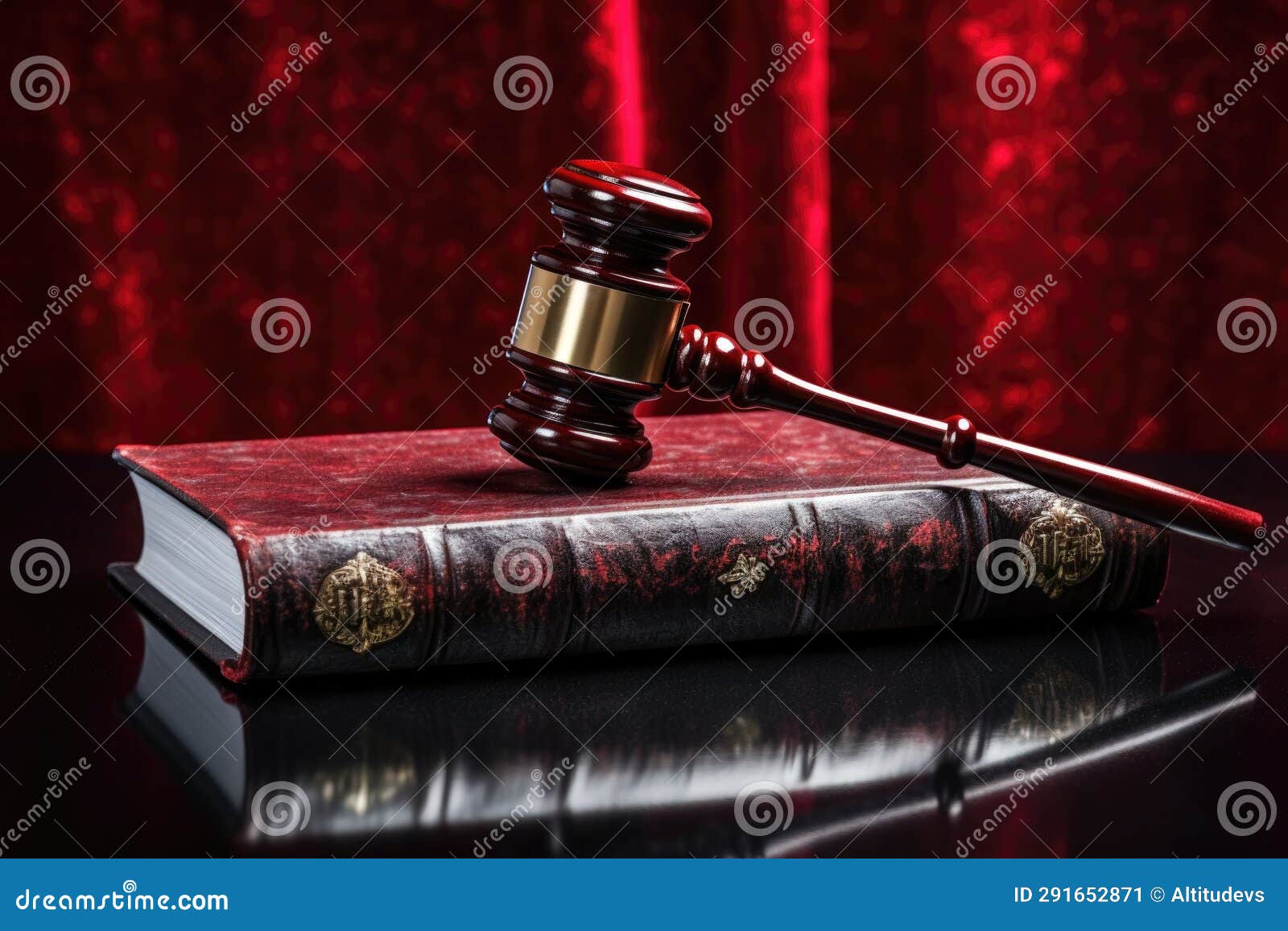 Red Gavel on Top of a Legal Book Stock Image - Image of judge, wooden ...