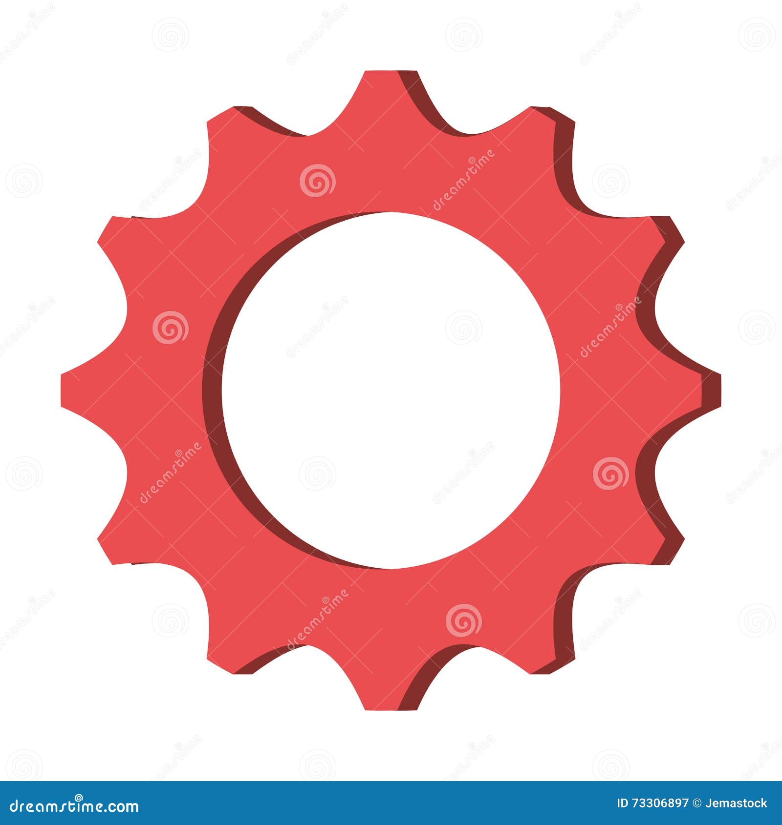 Red gear icon stock illustration. Illustration of engineering - 73306897