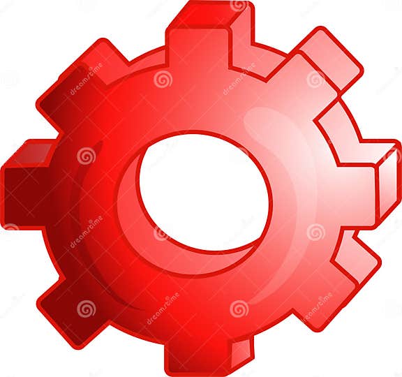 Red Gear icon or symbol stock vector. Illustration of symbol - 4089049