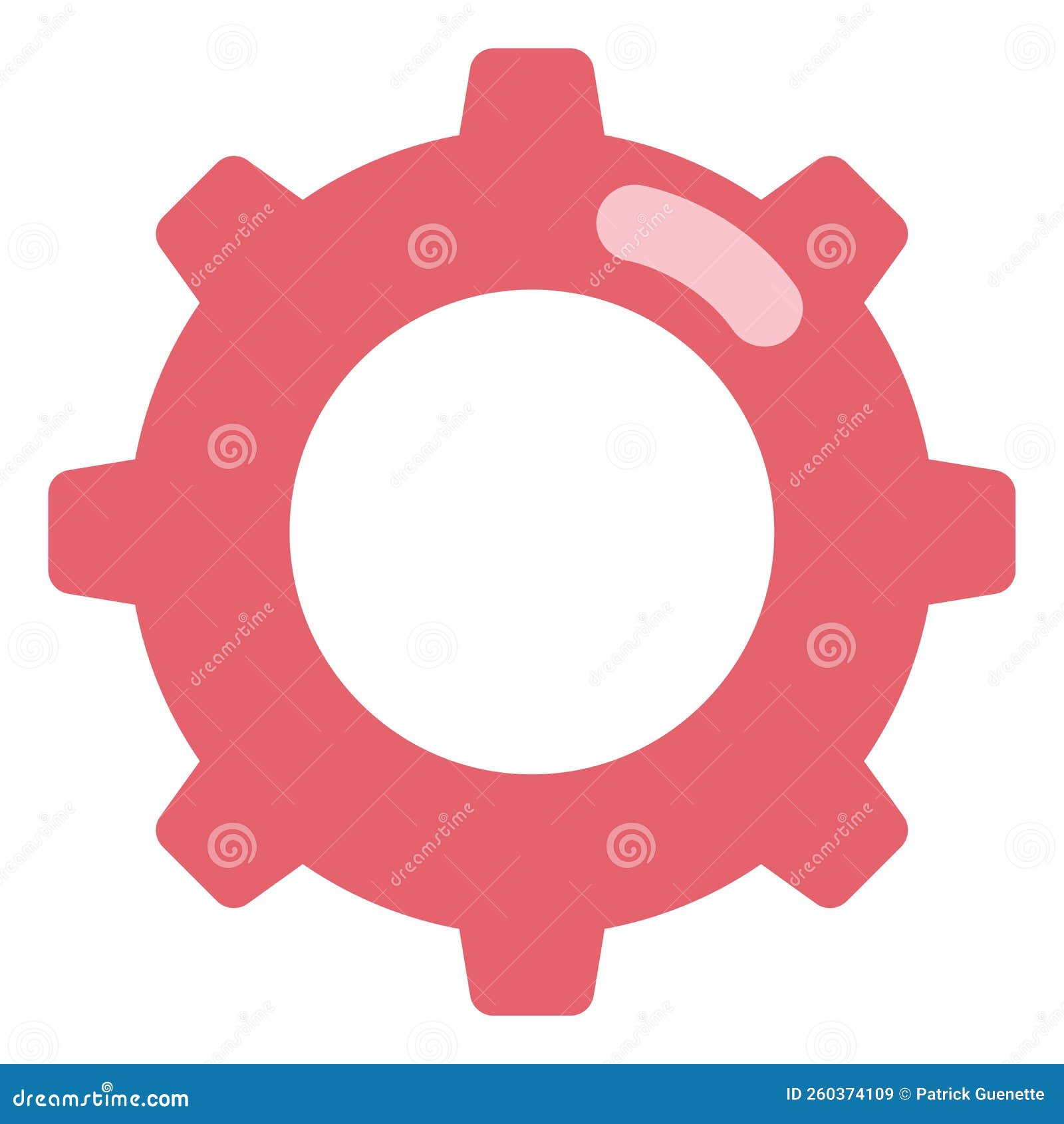 Red gear, icon stock vector. Illustration of gear, heaven - 260374109
