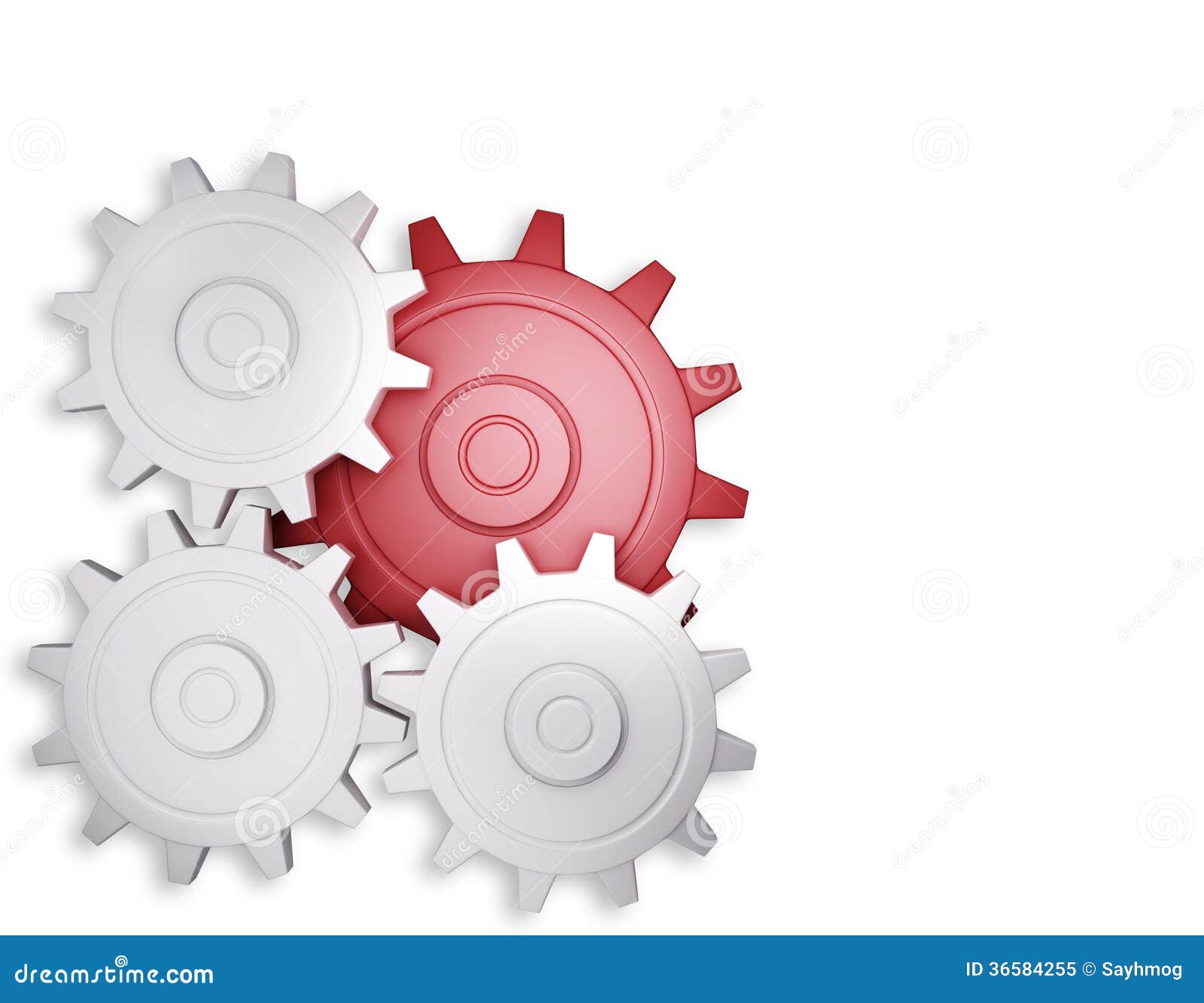 Red gear and white gear stock illustration. Illustration of business ...
