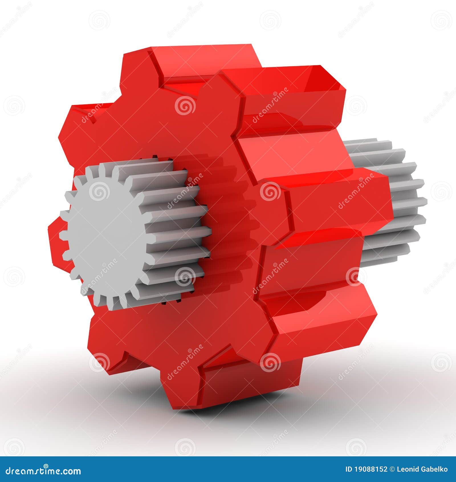 Red Gear with White in the Middle Stock Illustration - Illustration of ...