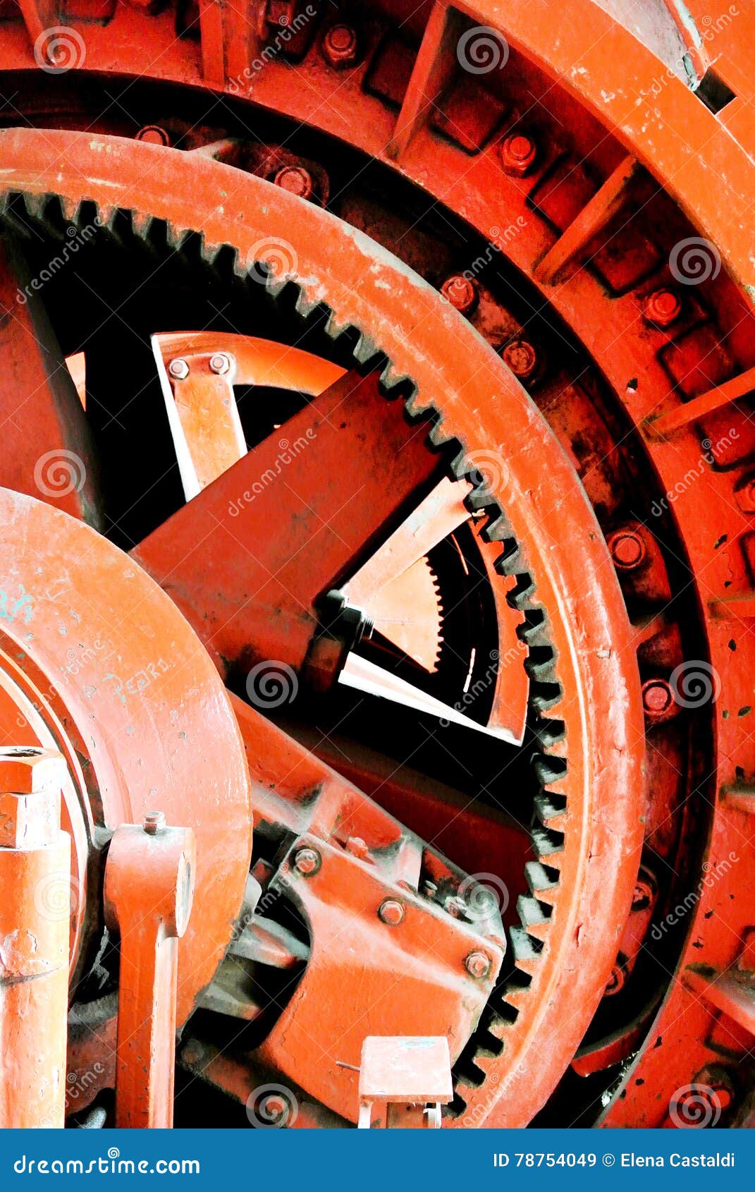 Red gears stock image. Image of metal, equipment, metallic - 78754049