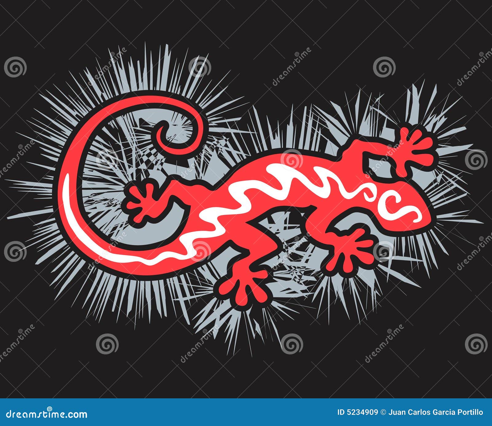 Red gecko stock vector. Illustration of desert, shirt - 5234909