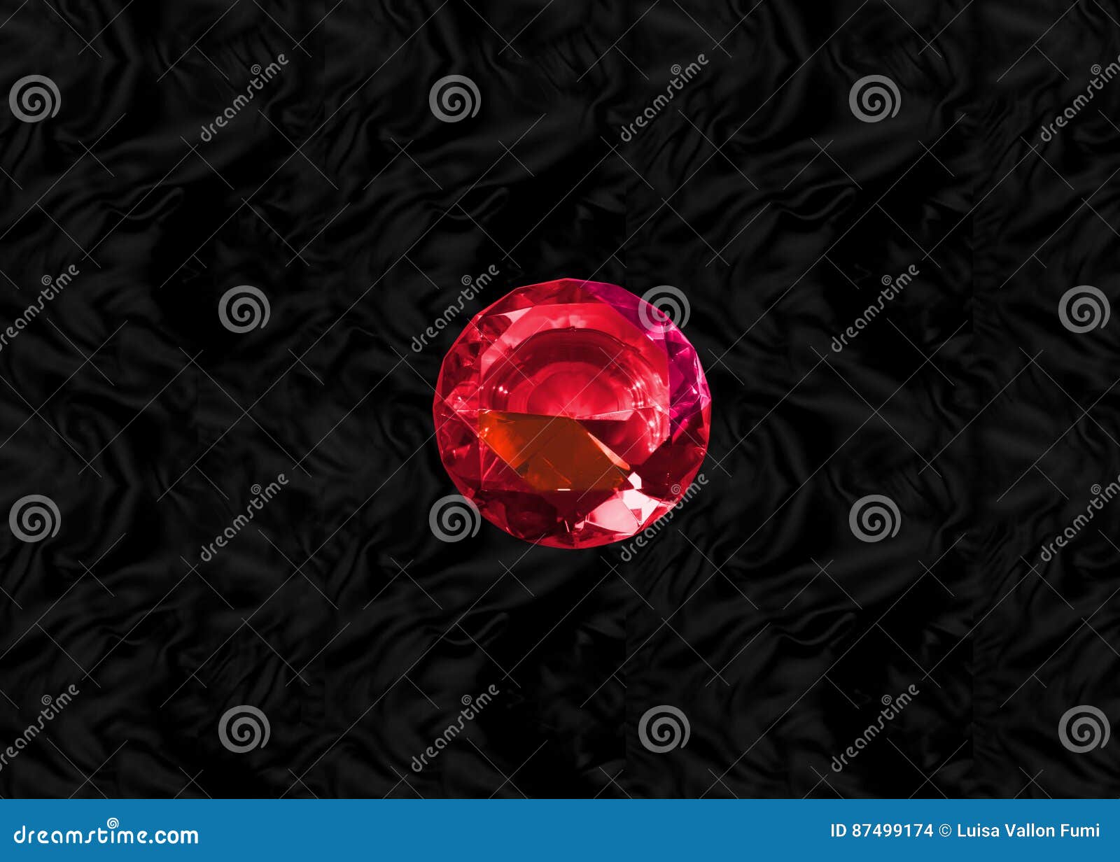 Red gem on black velvet stock illustration. Illustration of black ...