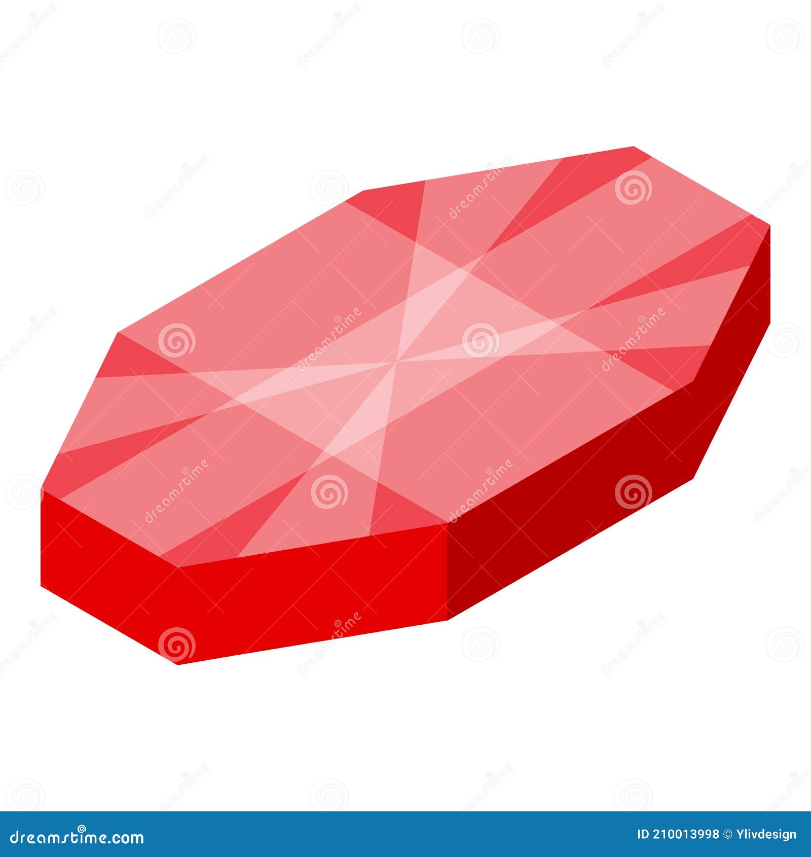 Red Gem Icon, Isometric Style Stock Vector - Illustration of bright ...
