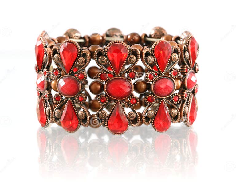 Red gemstone bracelet stock photo. Image of jewelry, crystal - 4294372