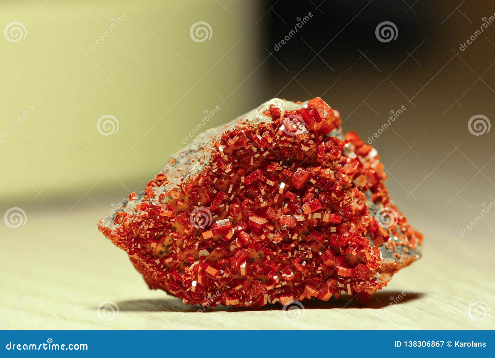 Red Gemstone stock image. Image of grey, mineral, vanadinite - 138306867