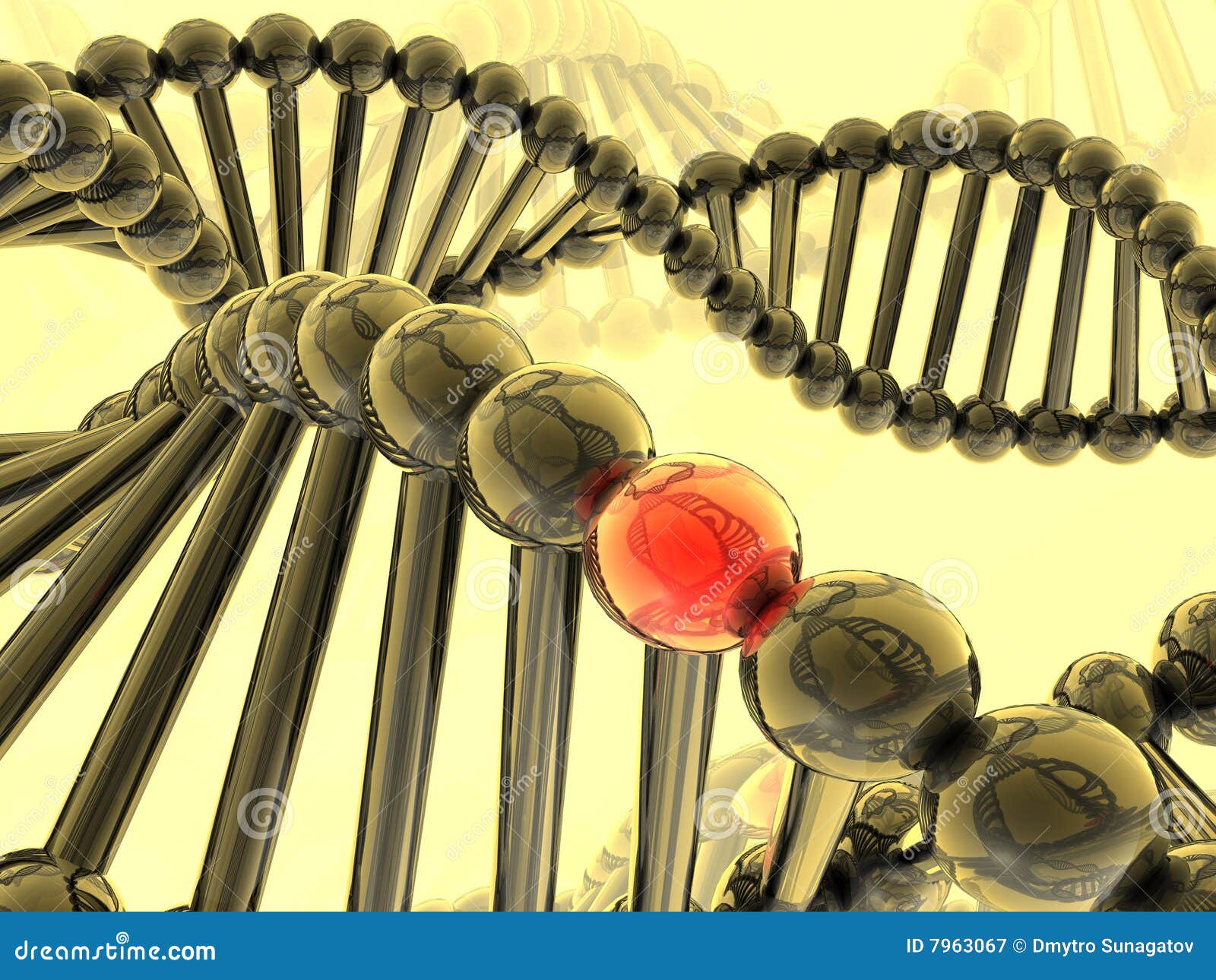 Red gene in DNA stock illustration. Illustration of medicine - 7963067