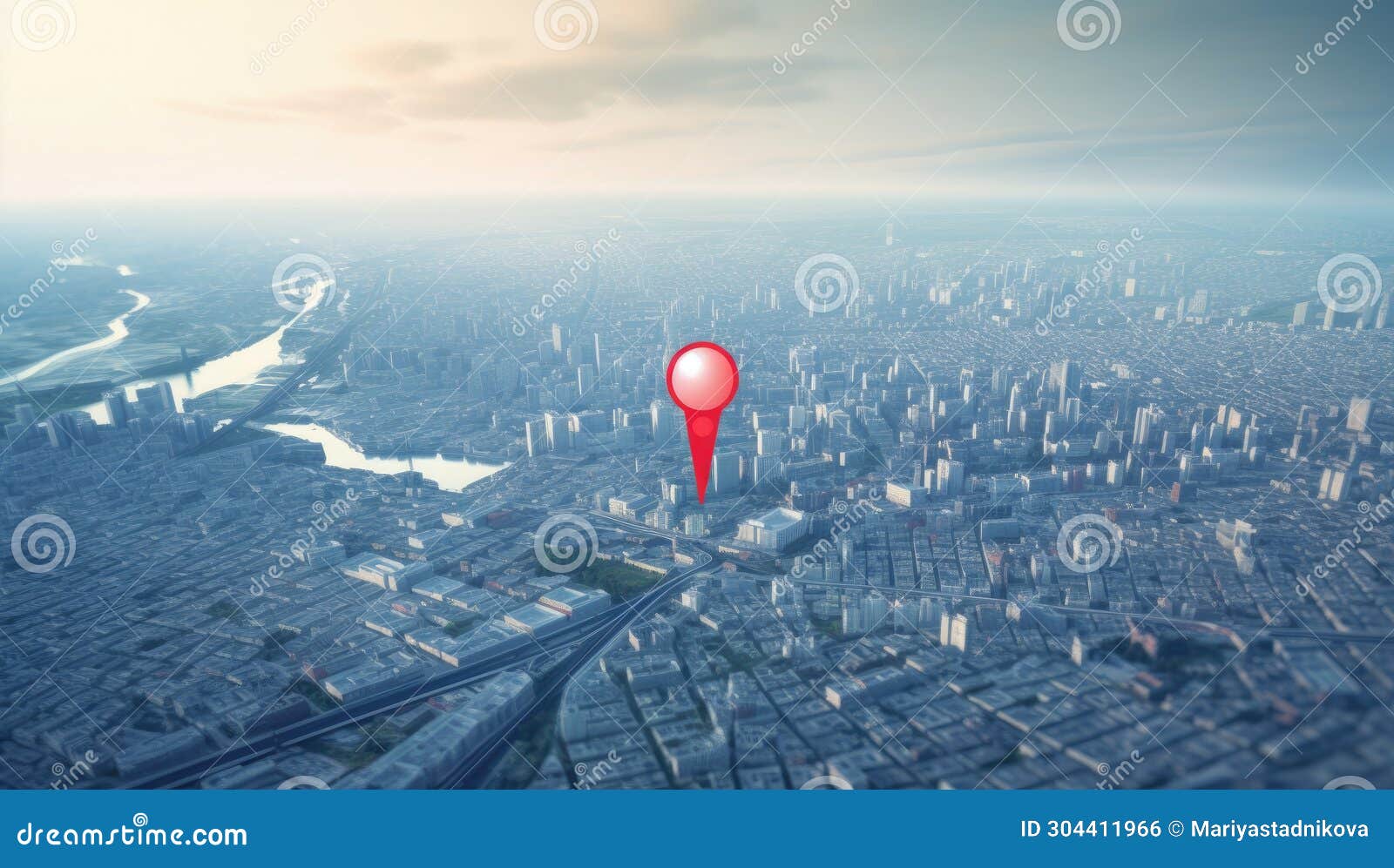 Red Geolocation Marker on the Map in 3D Style. Navigation System Stock ...