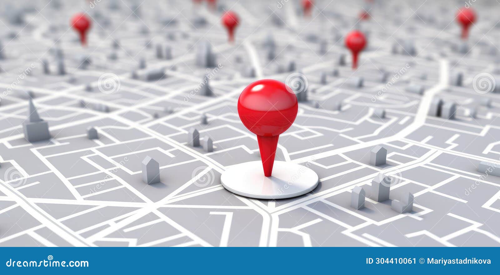 Red Geolocation Marker on the Map in 3D Style. Navigation System Stock ...