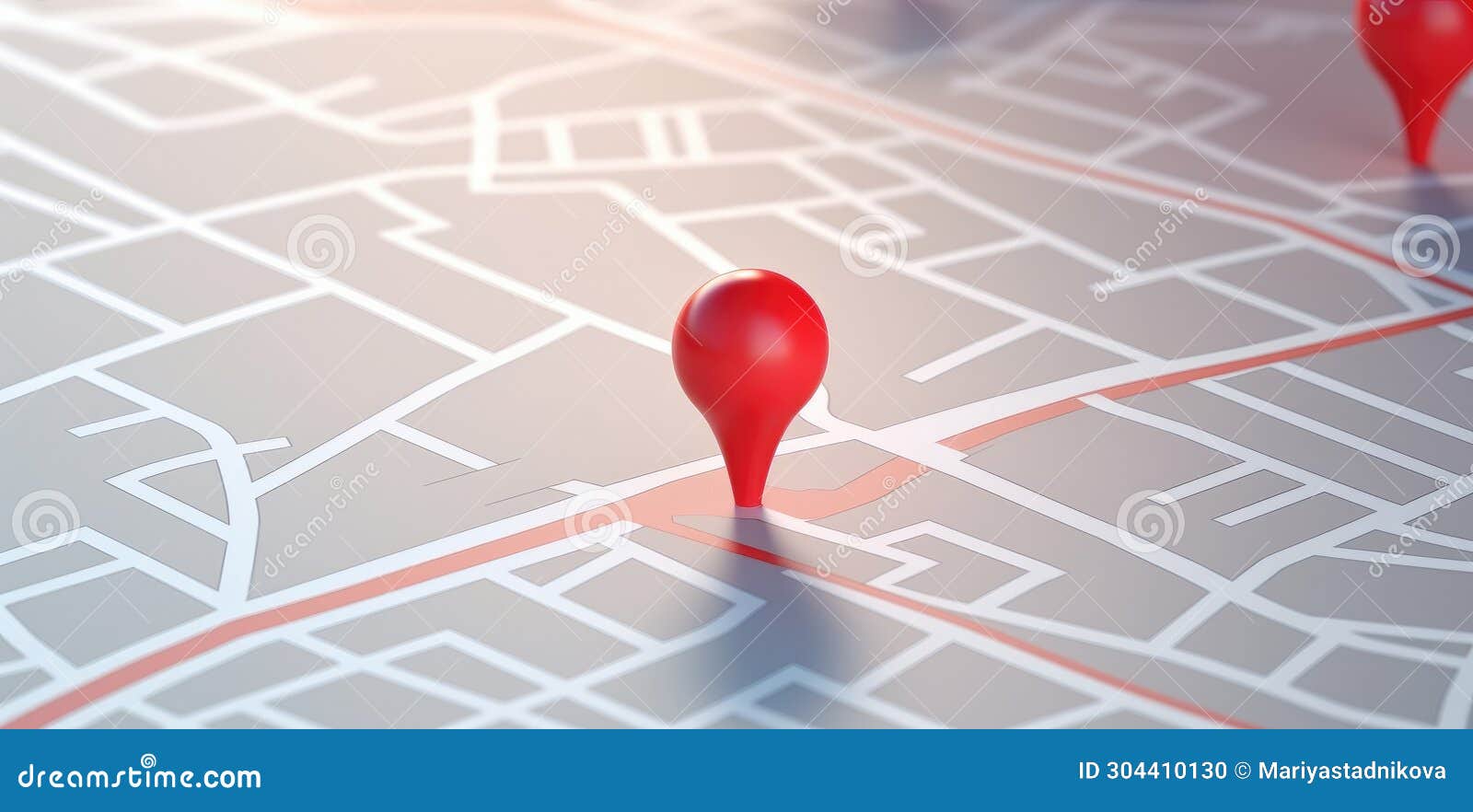 Red Geolocation Marker on the Map in 3D Style. Navigation System Stock ...