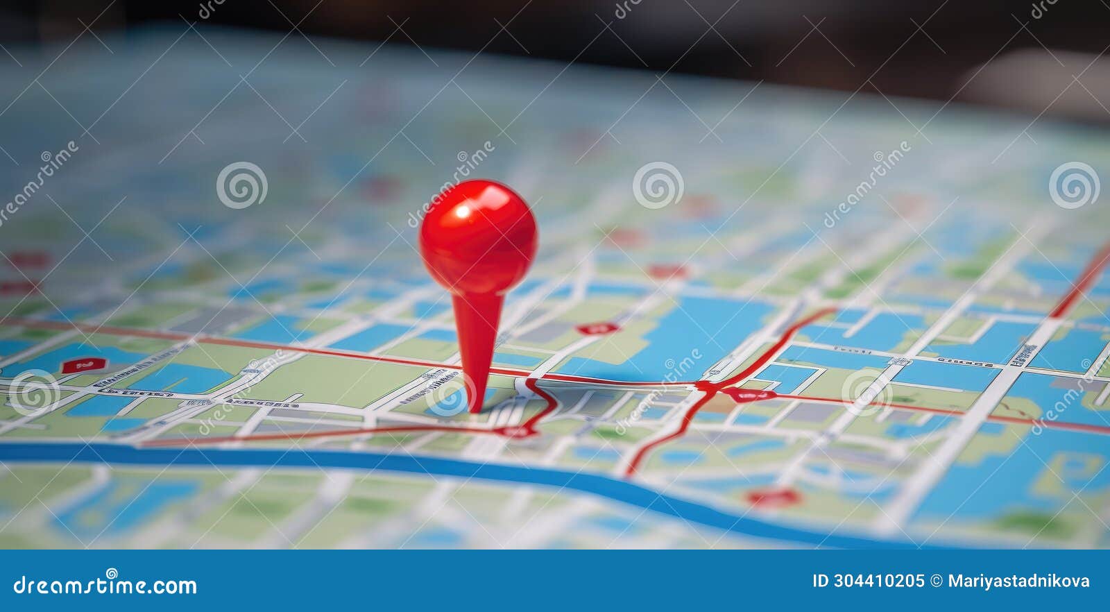 Red Geolocation Marker on the Map in 3D Style. Navigation System Stock ...