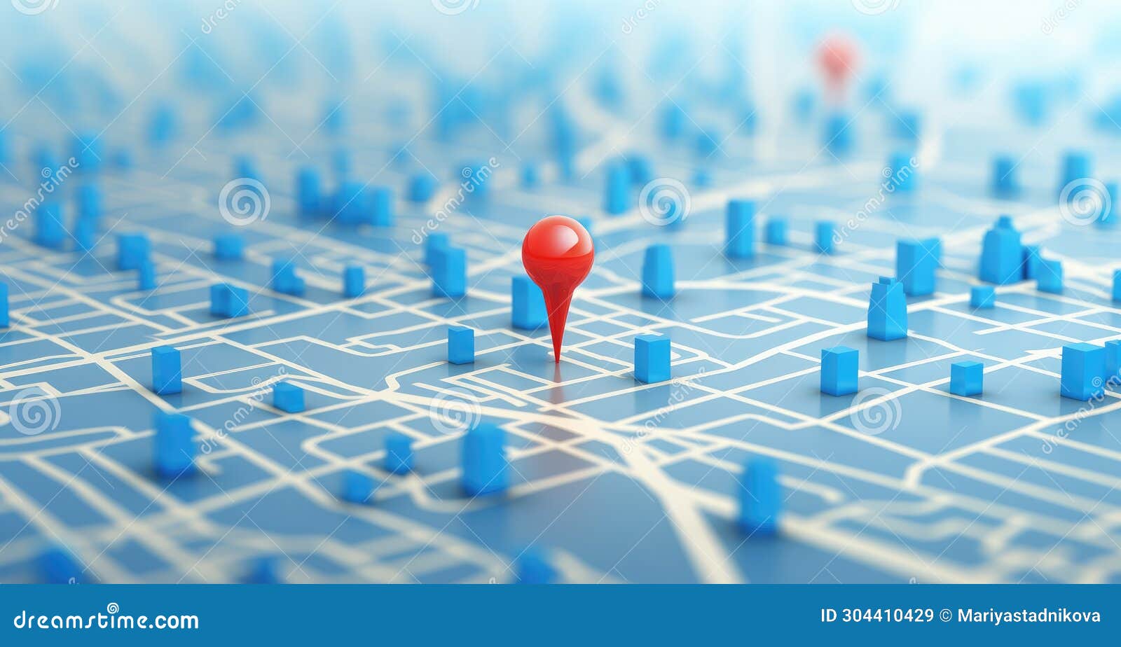 Red Geolocation Marker on the Map in 3D Style. Navigation System Stock ...