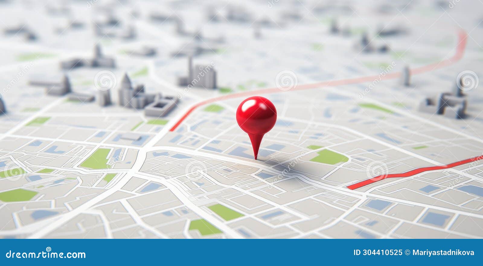 Red Geolocation Marker on the Map in 3D Style. Navigation System Stock Illustration ...