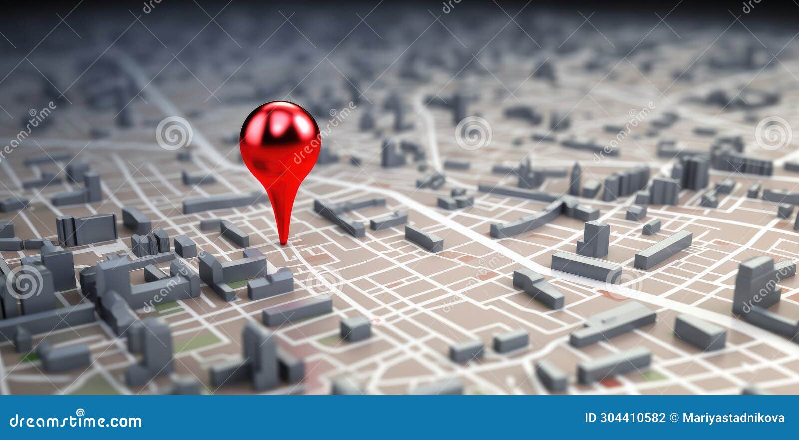 Red Geolocation Marker on the Map in 3D Style. Navigation System Stock ...