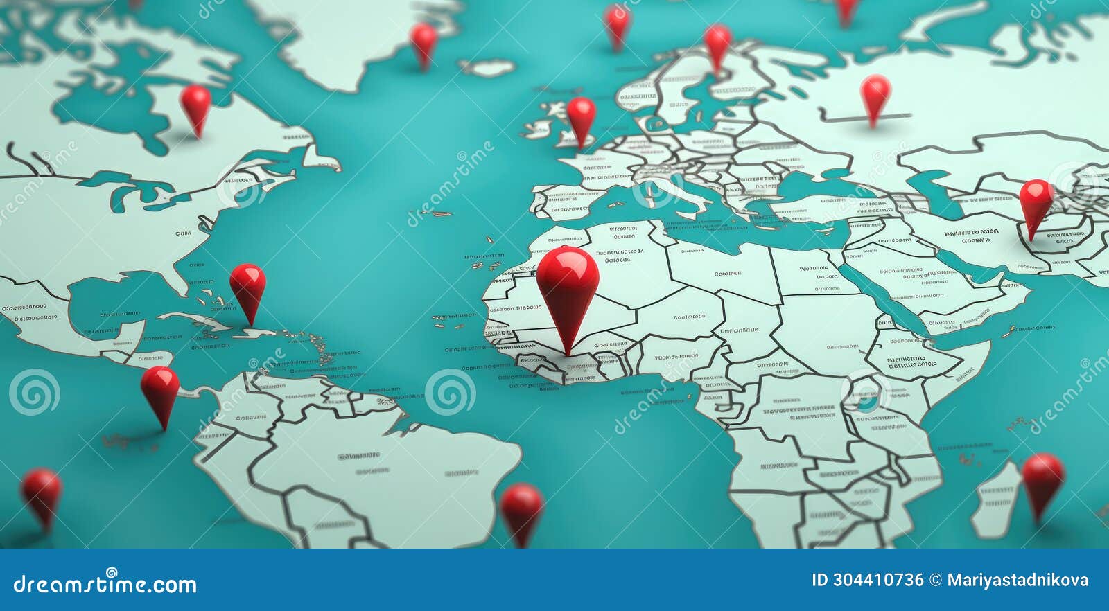 Red Geolocation Marker on the Map in 3D Style. Navigation System Stock ...
