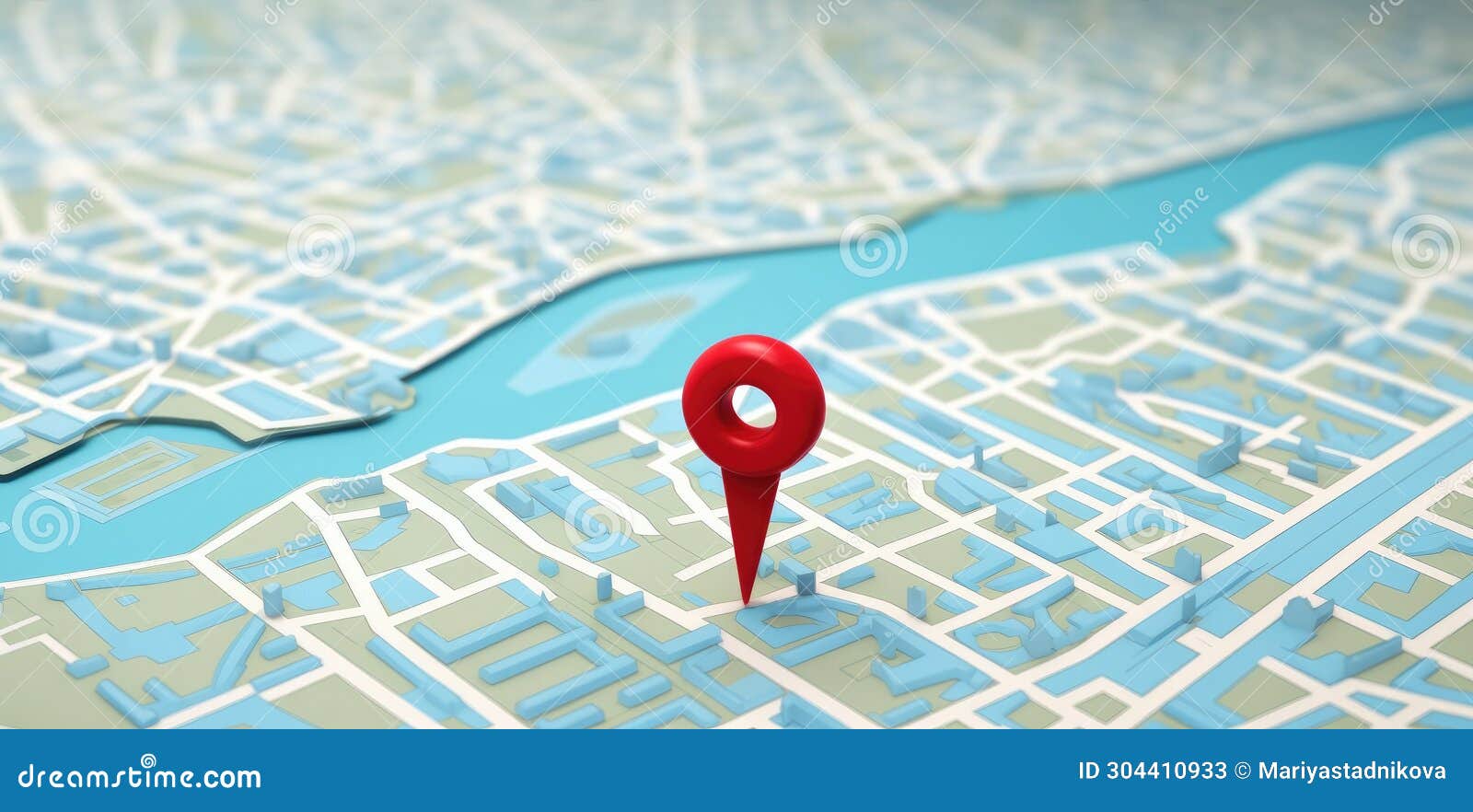 Red Geolocation Marker on the Map in 3D Style. Navigation System Stock ...