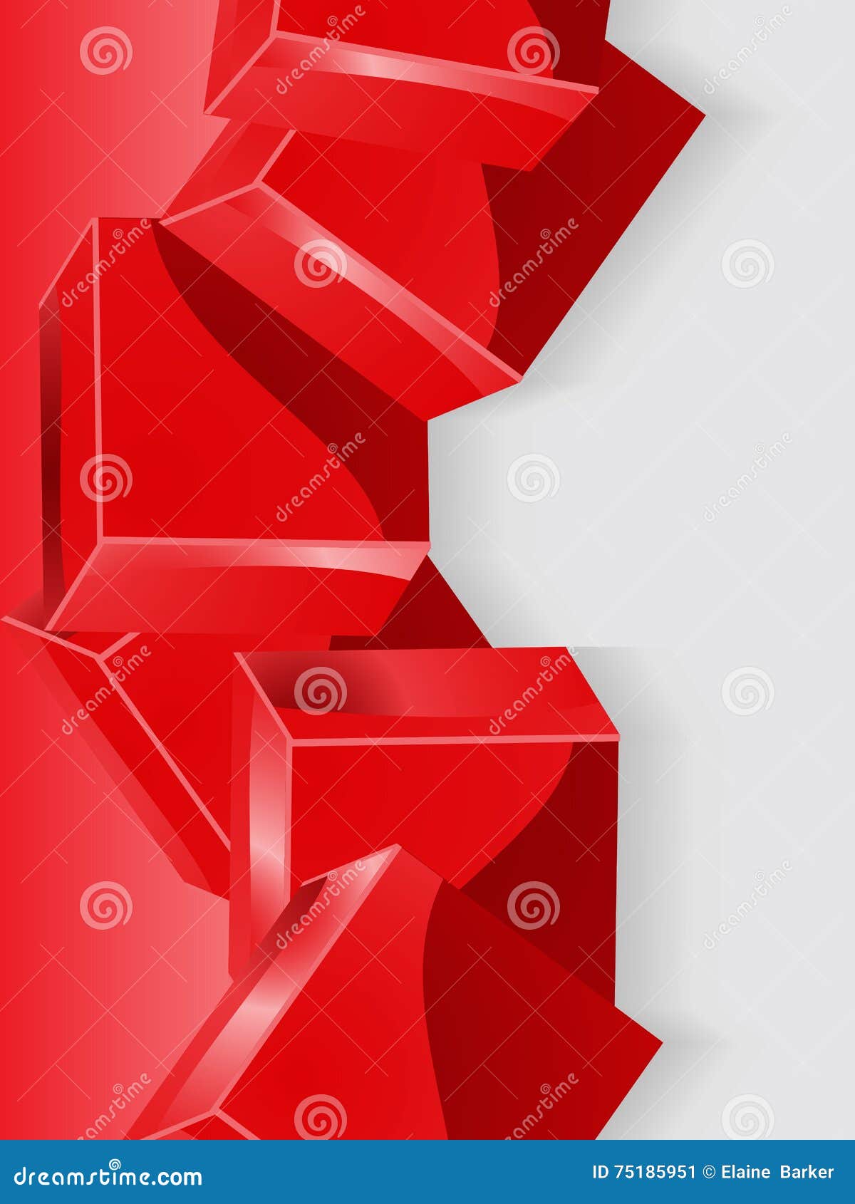 Red Geometric Cube 3D Portrait Background Stock Illustration ...