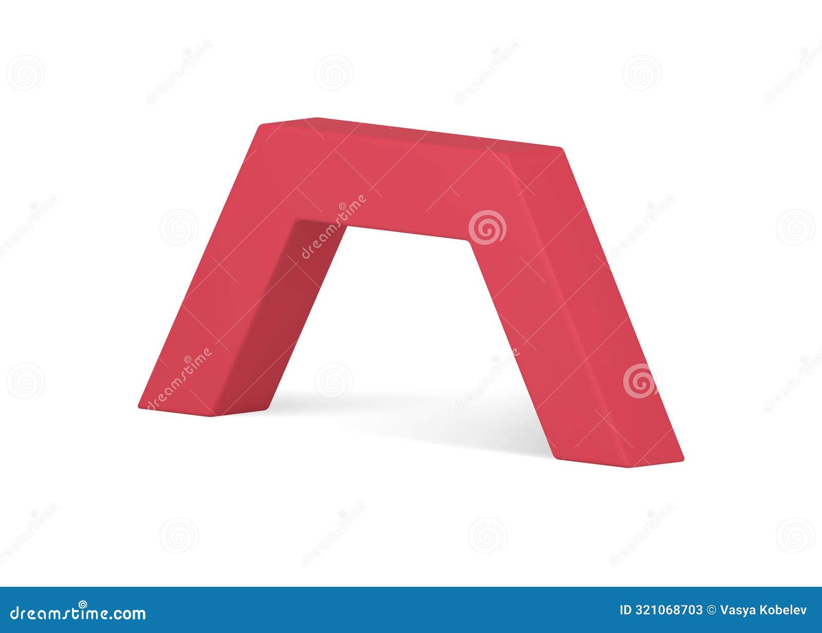 Red Geometric 3d Arch Architectural Foundation Basic Isometric Pedestal ...