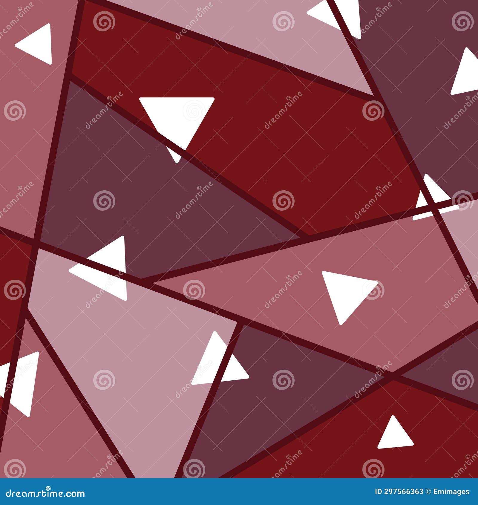 Red Geometric Design with White Triangles Stock Illustration ...