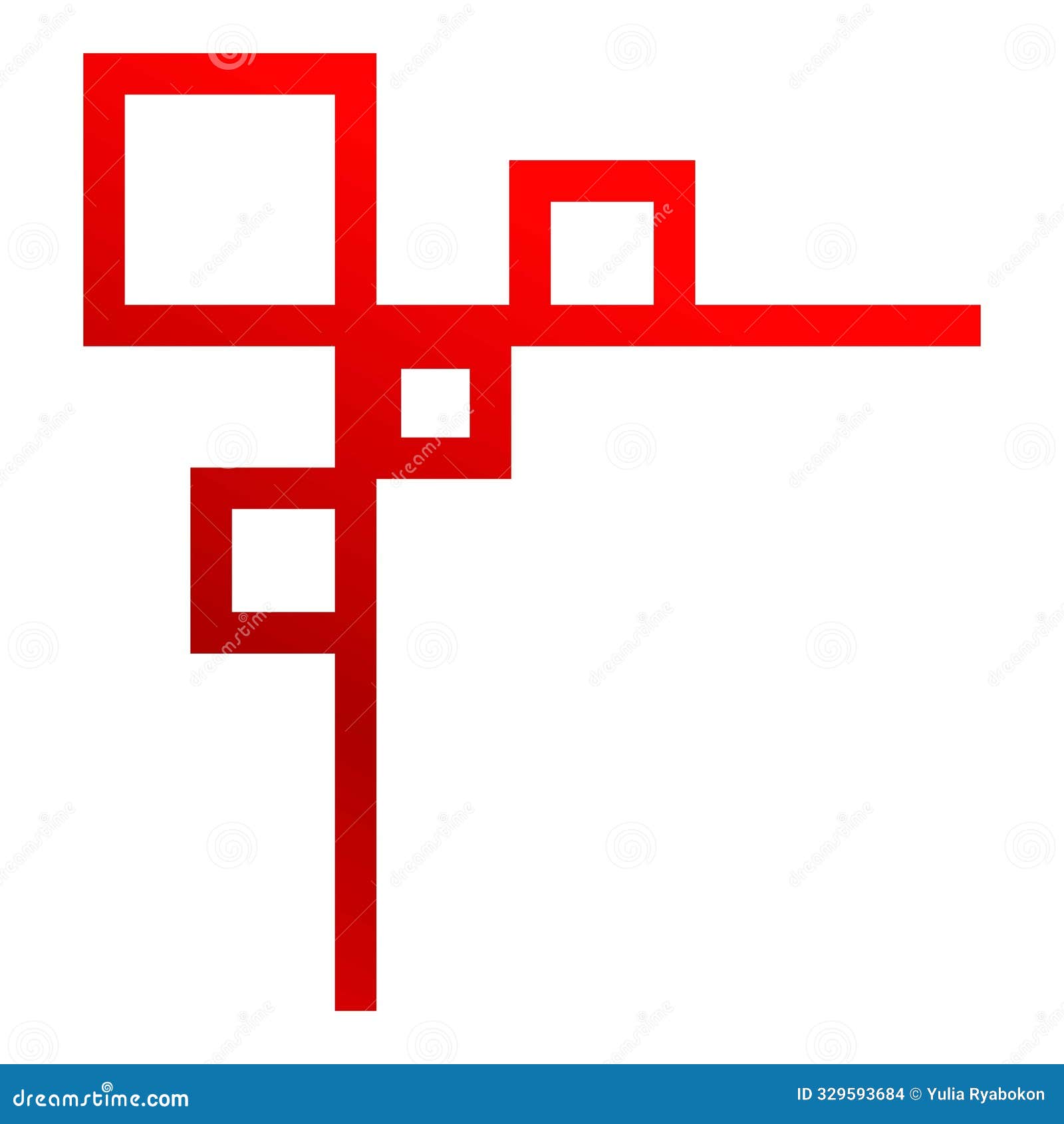 Red Geometric Shape Forming a Graphic Design Element Stock Illustration ...