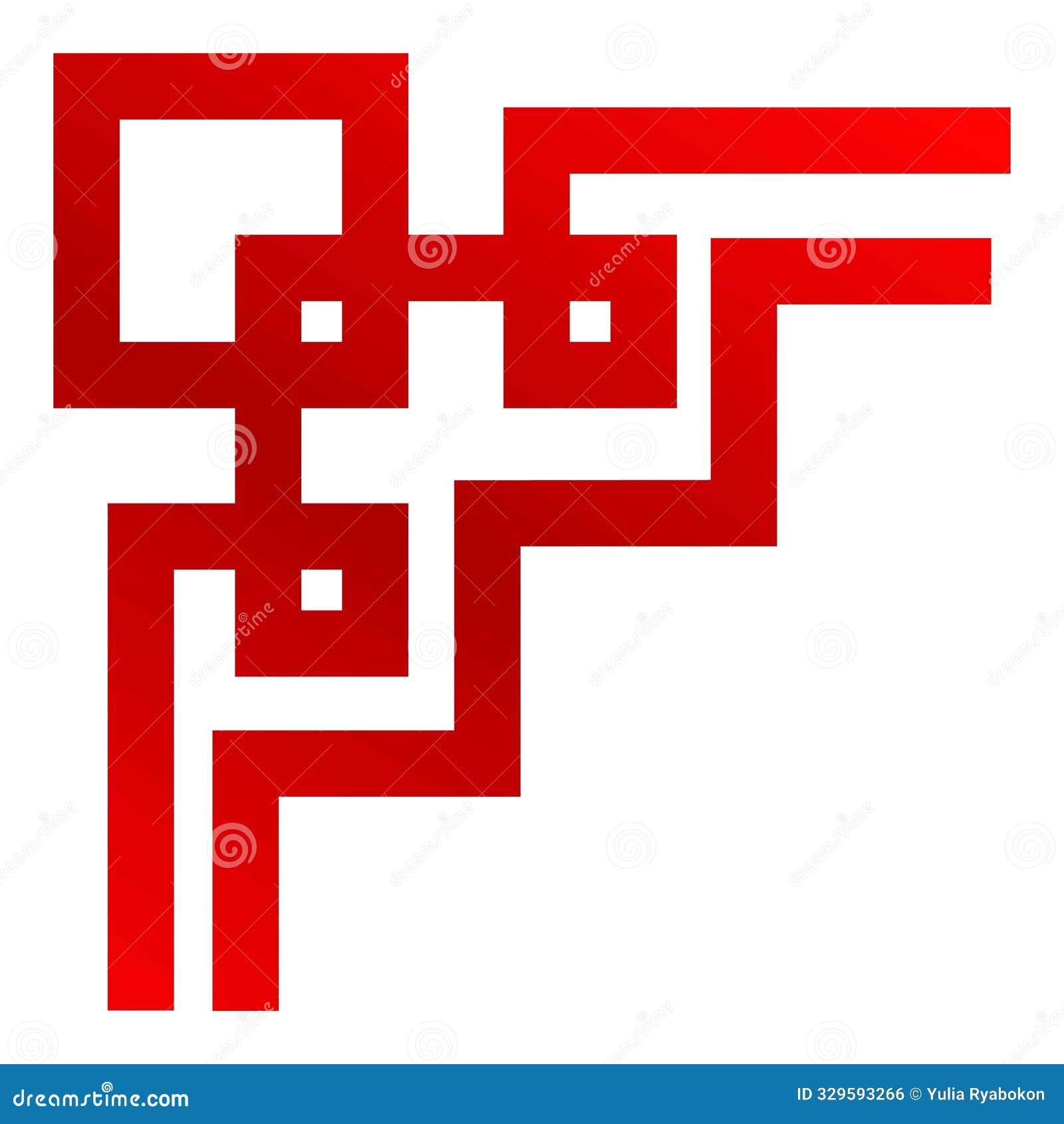 Red Geometric Shape Forming Right Angle Corner Design Element Stock ...