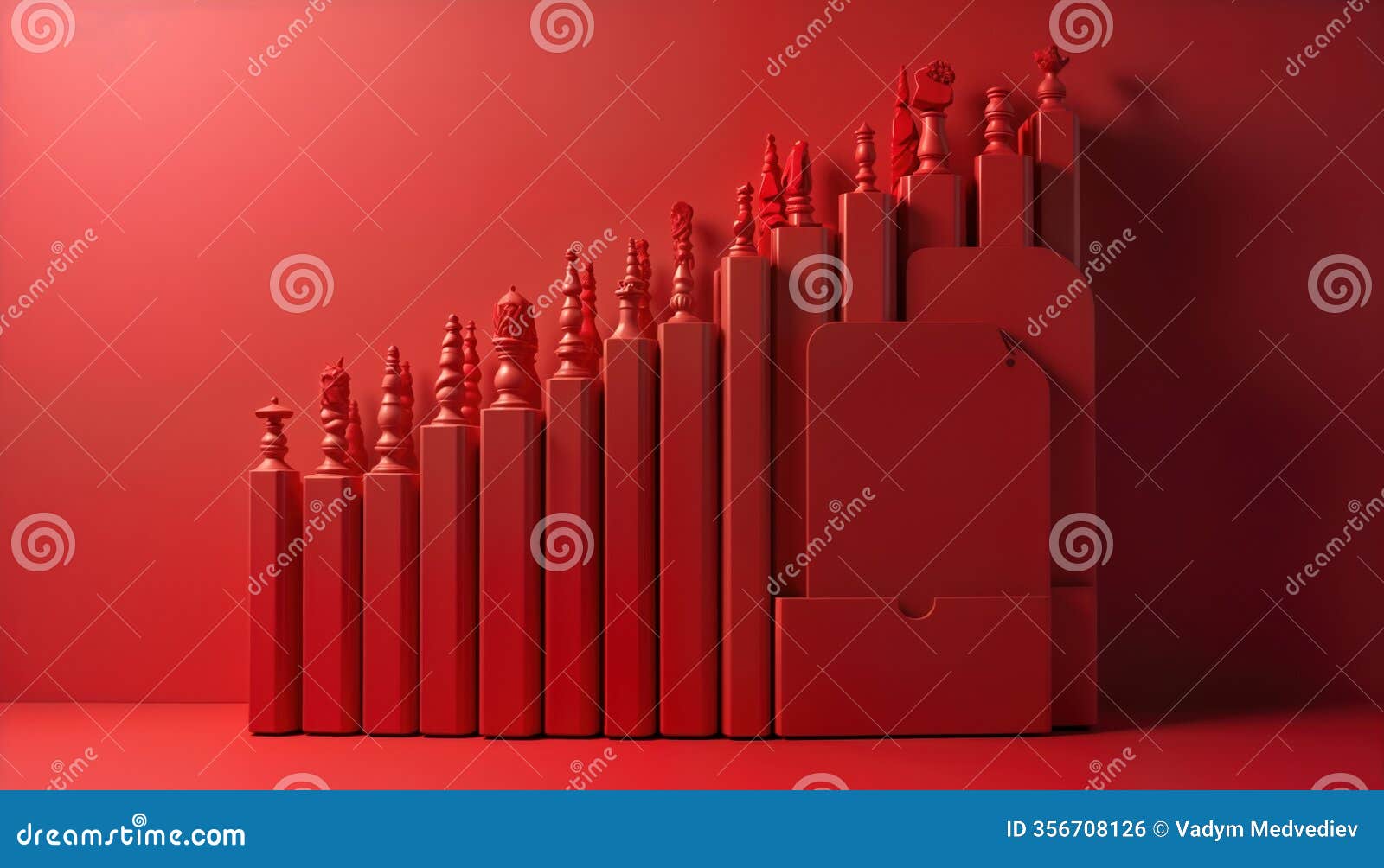 Red Geometric Shapes Form Abstract Composition. Stacked Red Folders ...