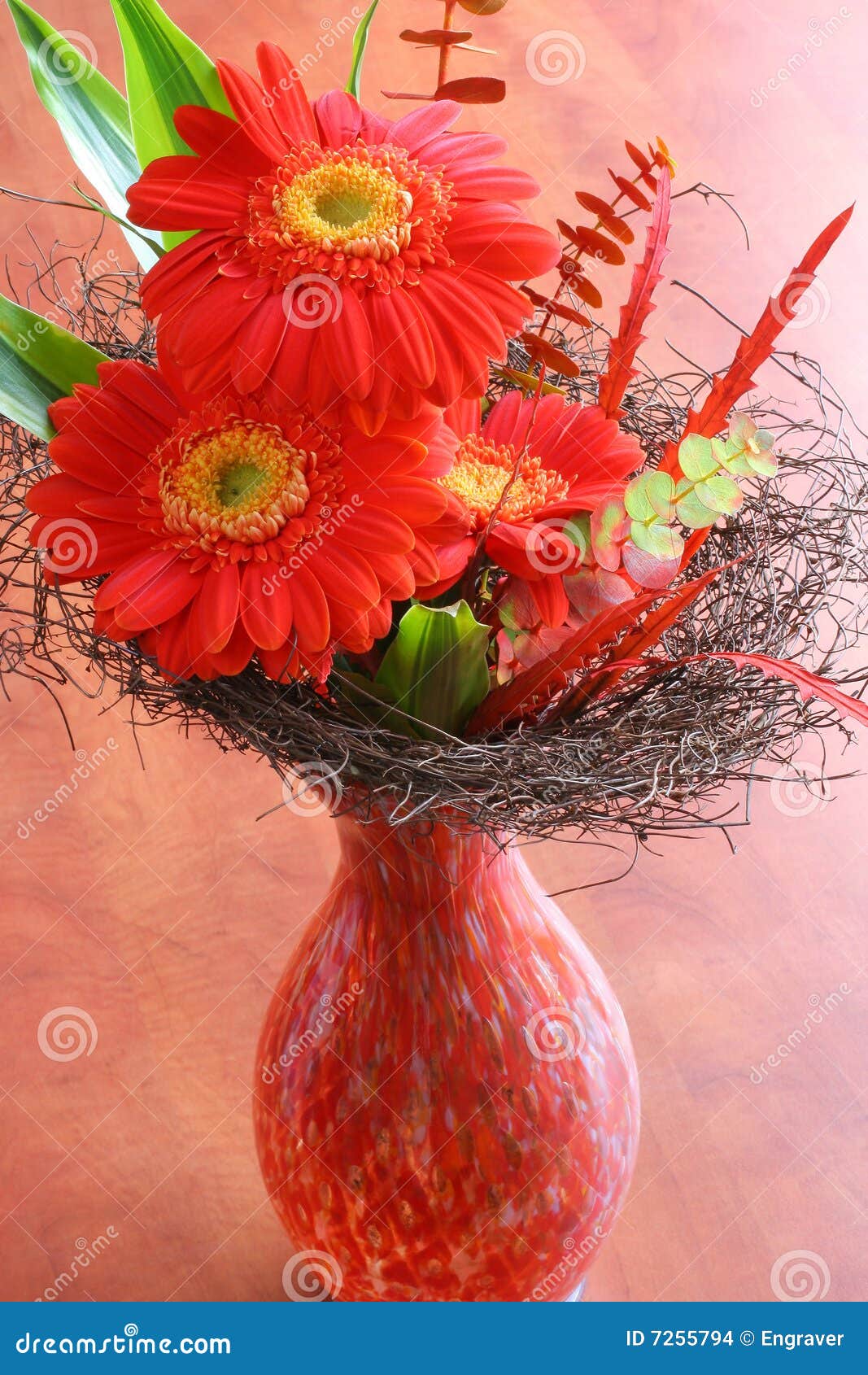 Red gerbera bouquet stock photo. Image of summer, petals - 7255794