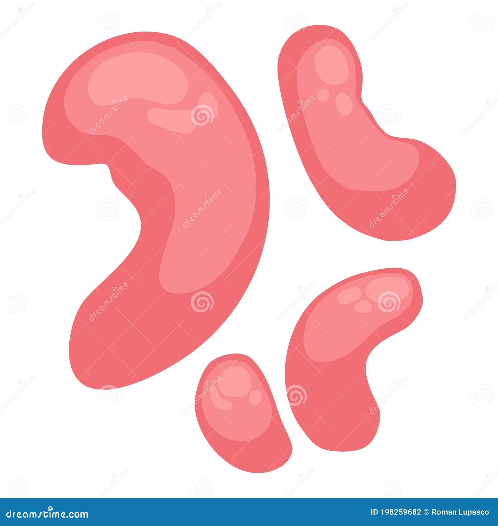 Red Germs Bacteria Icon, Cartoon Style Stock Vector - Illustration of ...