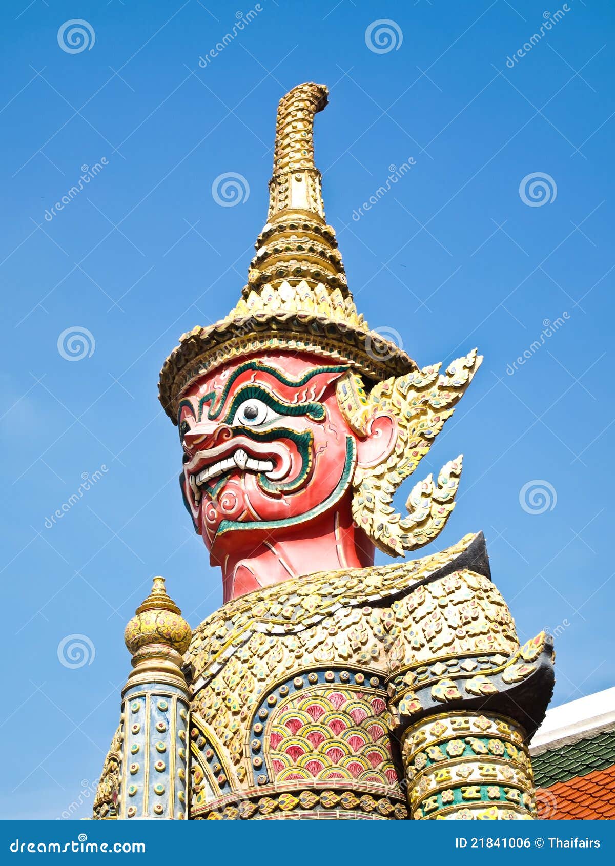 The Red Giant Statue , Blue Sky on the Background Stock Photo - Image ...