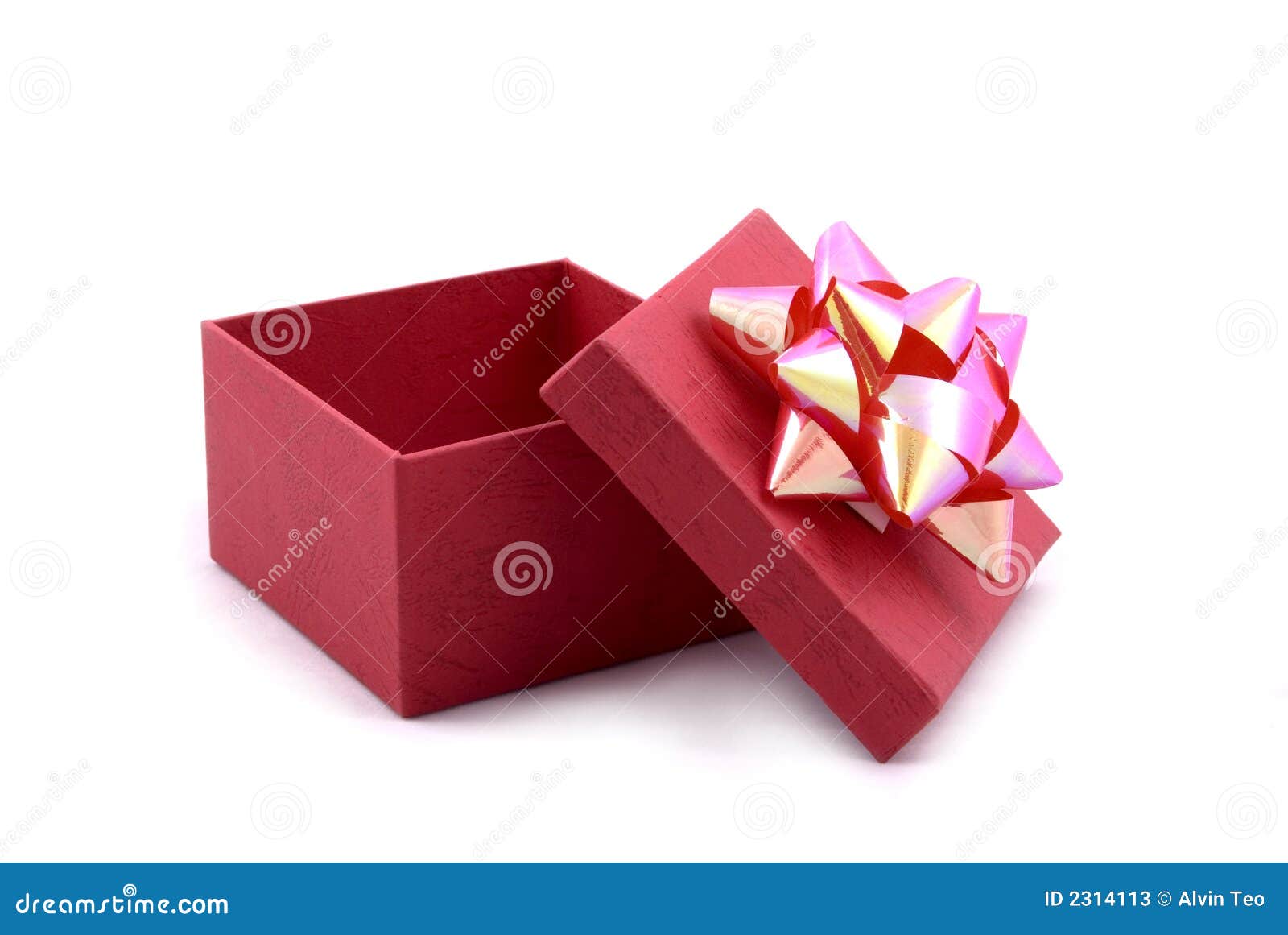 Red Gift Box with Big Ribbon Stock Image - Image of xmas, birthday: 2314113