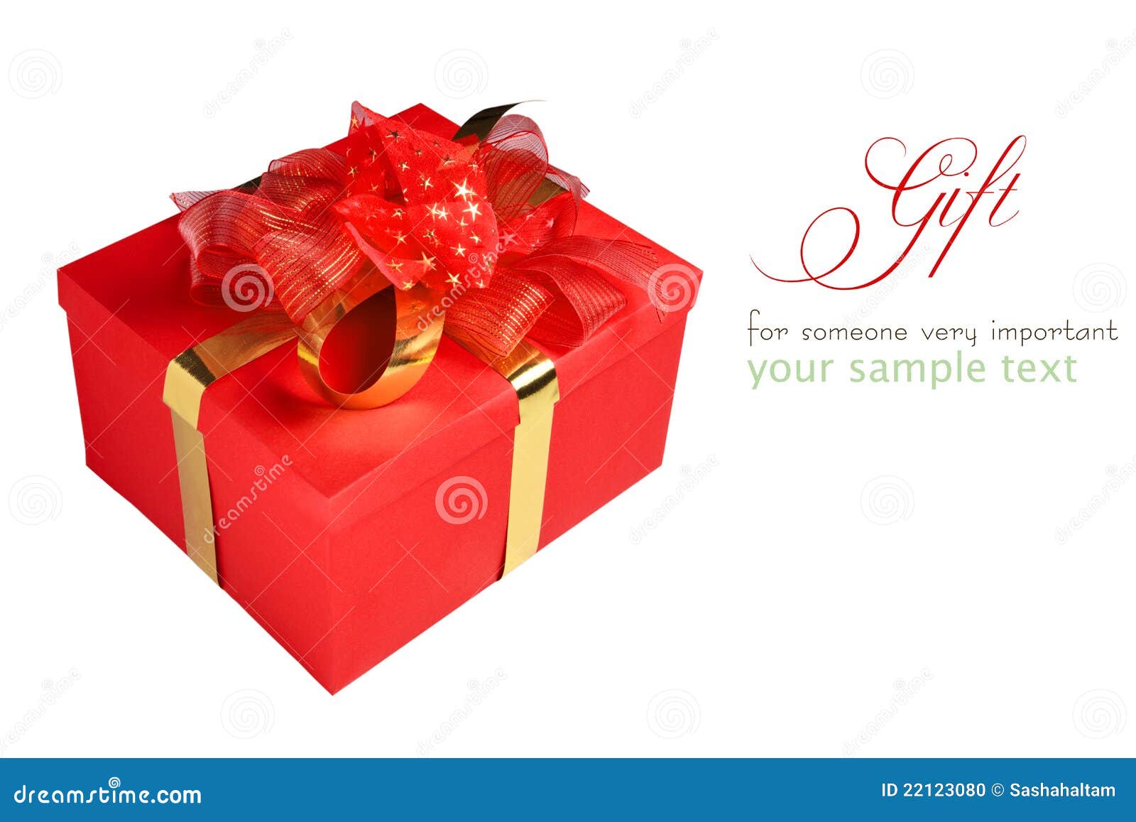 Red gift box with bow stock photo. Image of white, present - 22123080