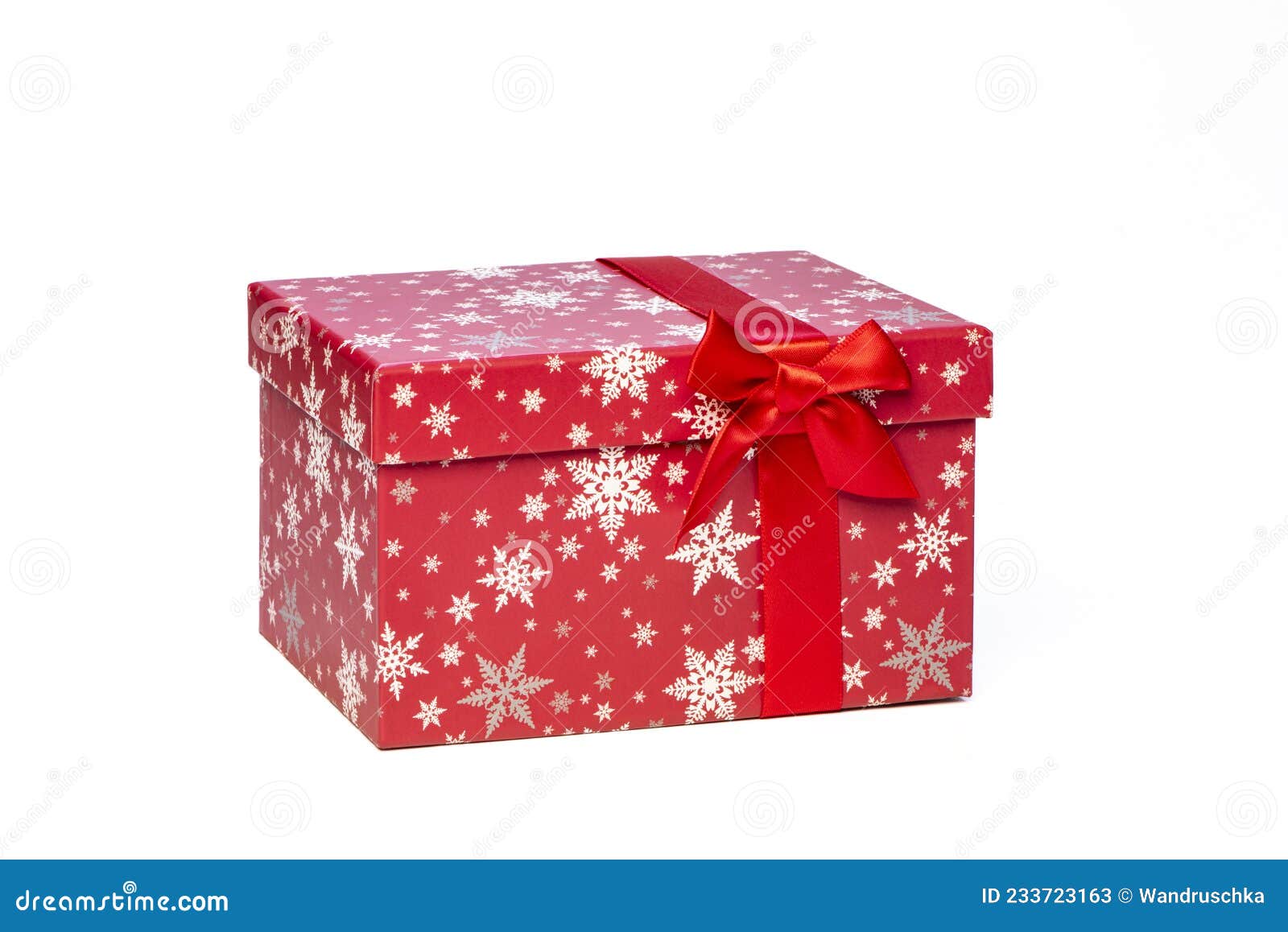 A red gift box with a bow stock image. Image of nicholas - 233723163
